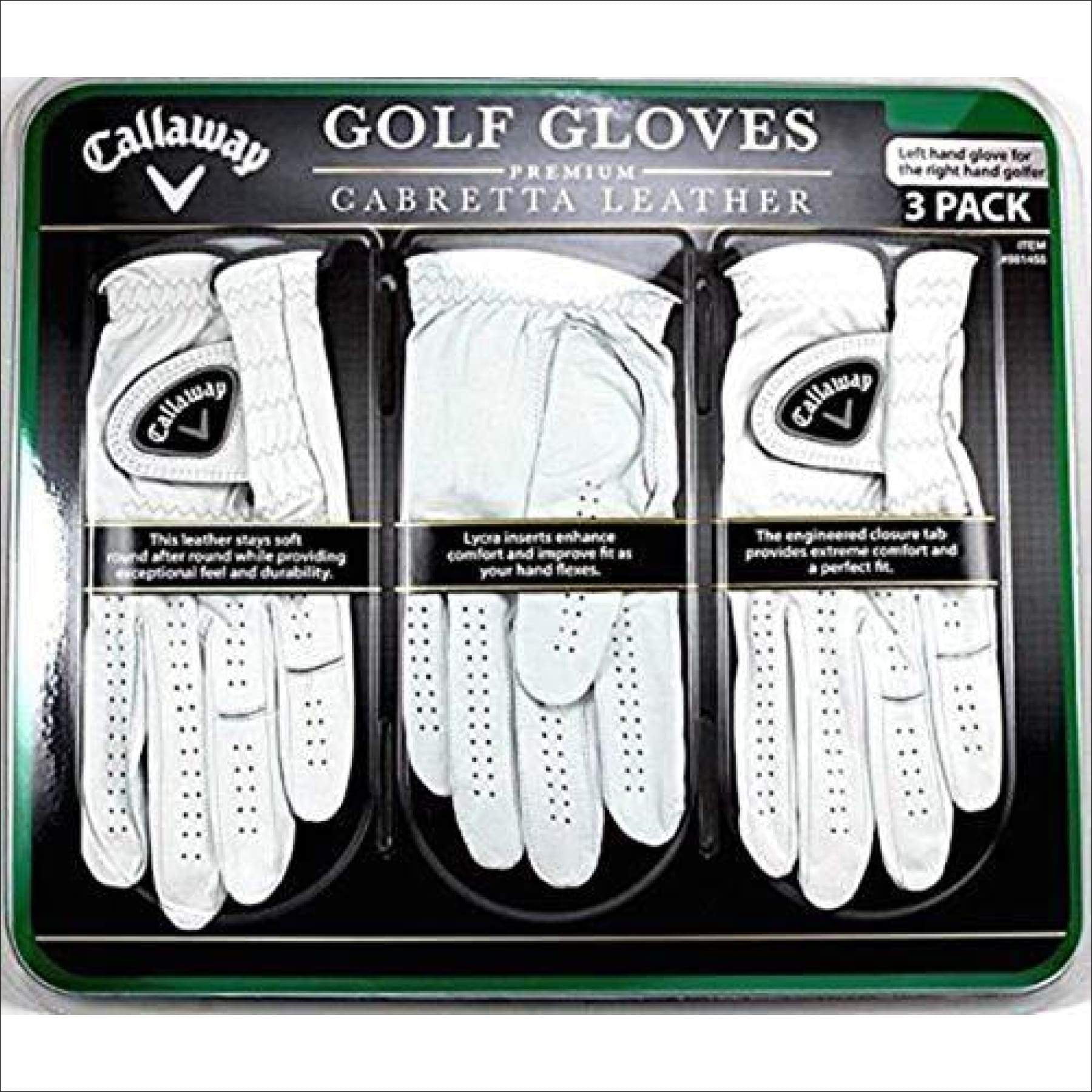 Callaway Golf Gloves 3-Pack Cabretta Leather Small - Walmart.com