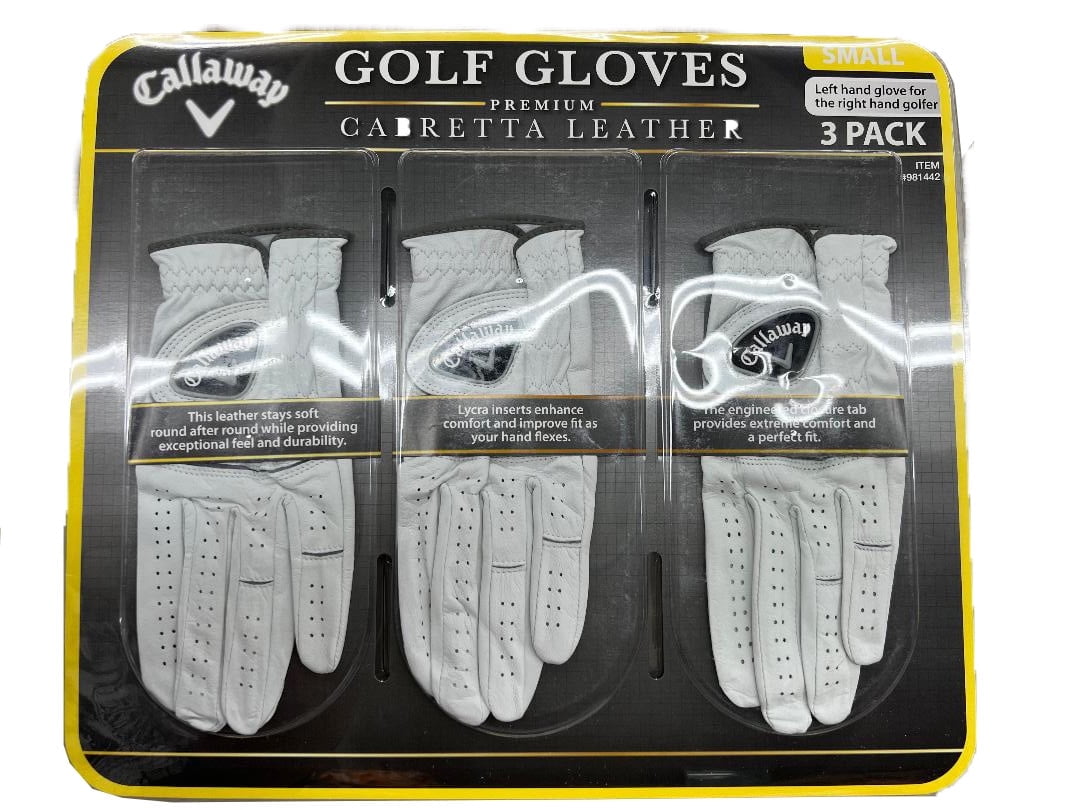 Callaway Golf Gloves SMALL 3-Pack Cabretta Leather - Walmart.com