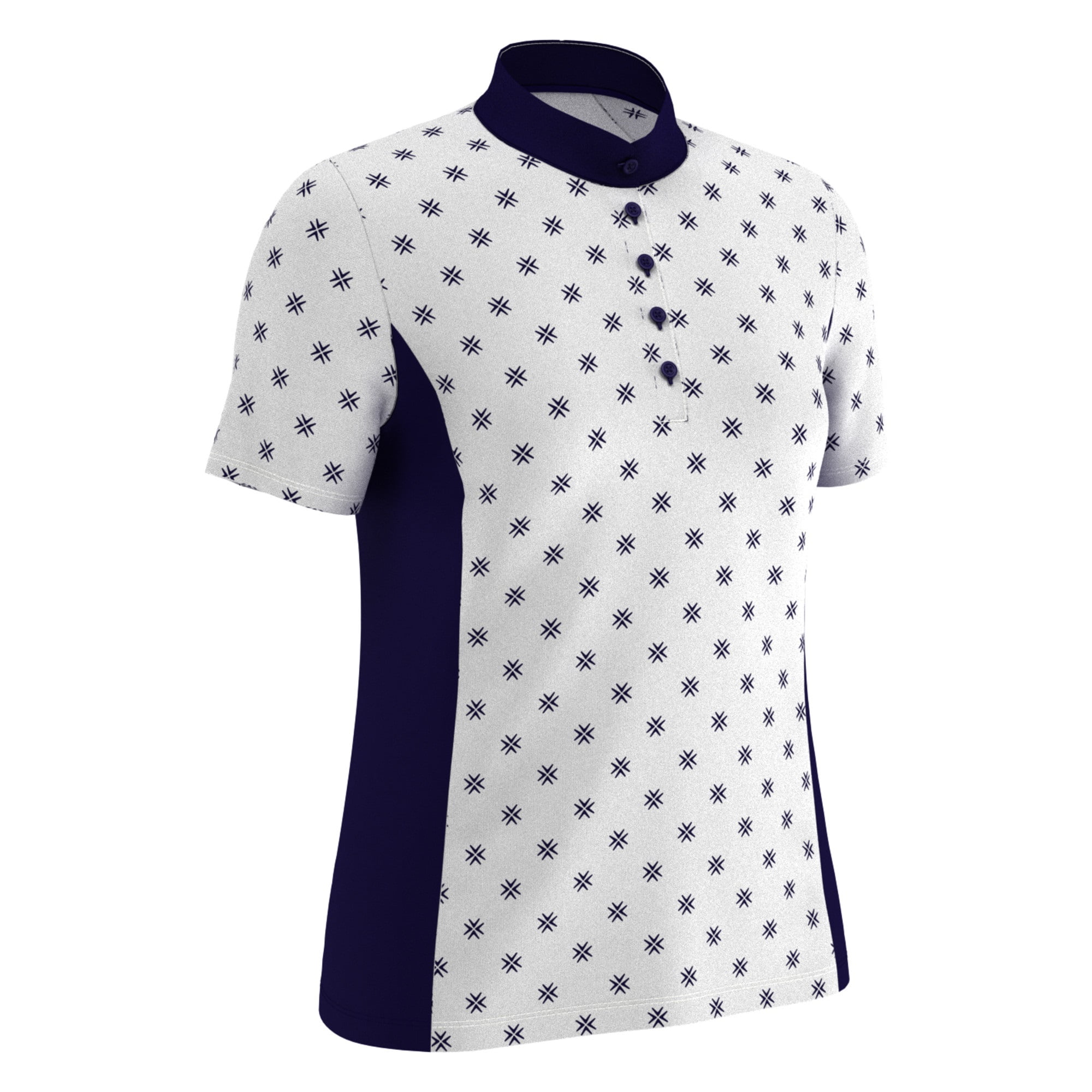Callaway Golf Ladies Chevron Floral Print Polo Brilliant White Extra ...
