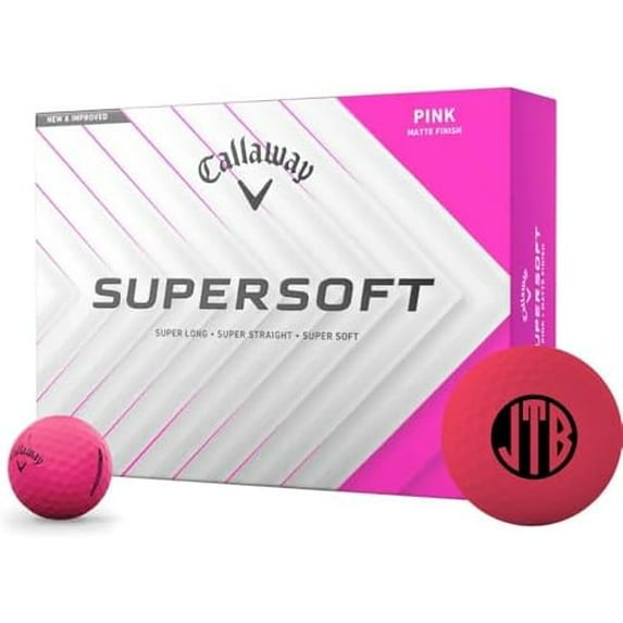 Callaway Golf Supersoft Matte Pink Monogrammed Golf Balls - 2025 Model ...