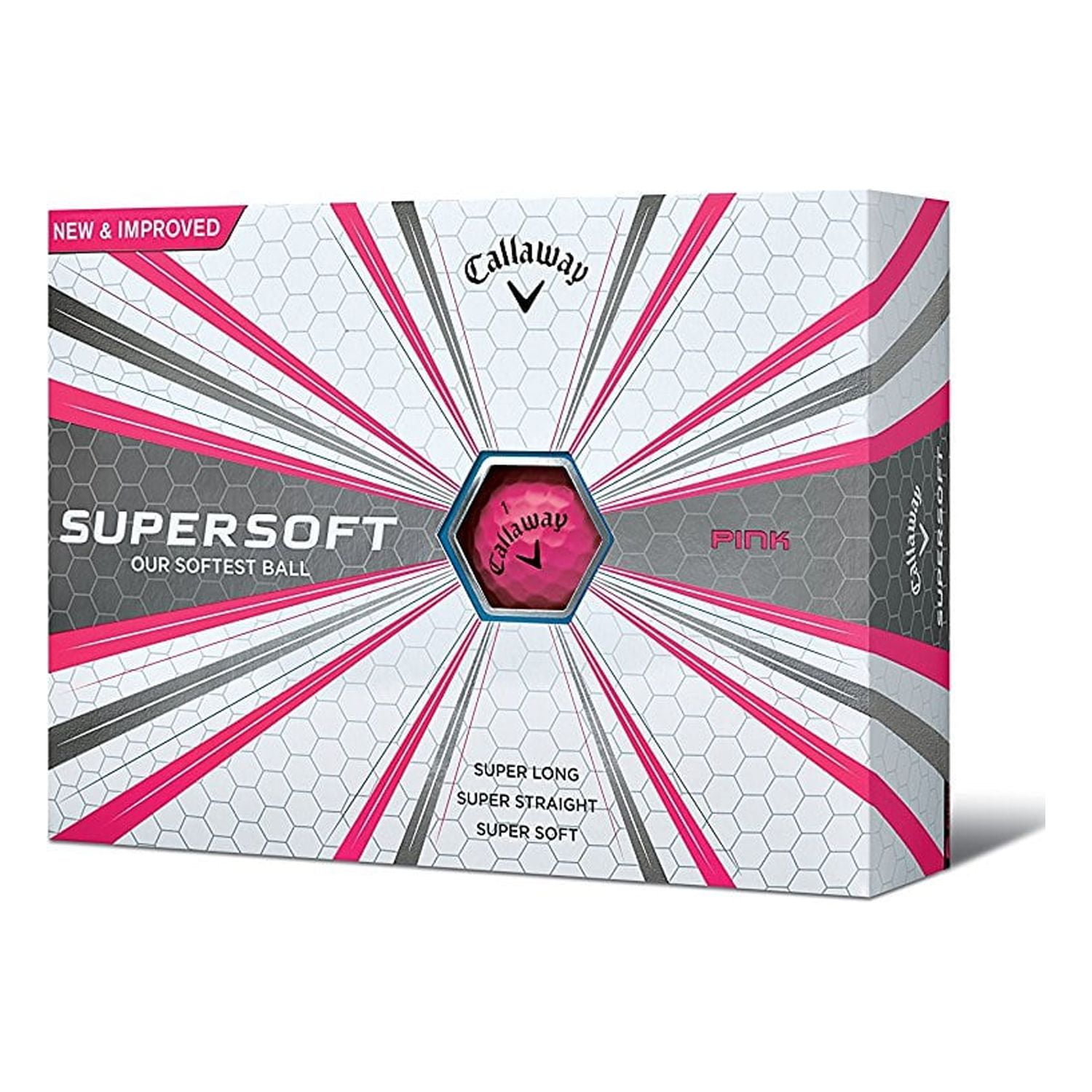 Callaway Golf Supersoft Straight Distance Golf Balls, Pink, (12 Pack ...