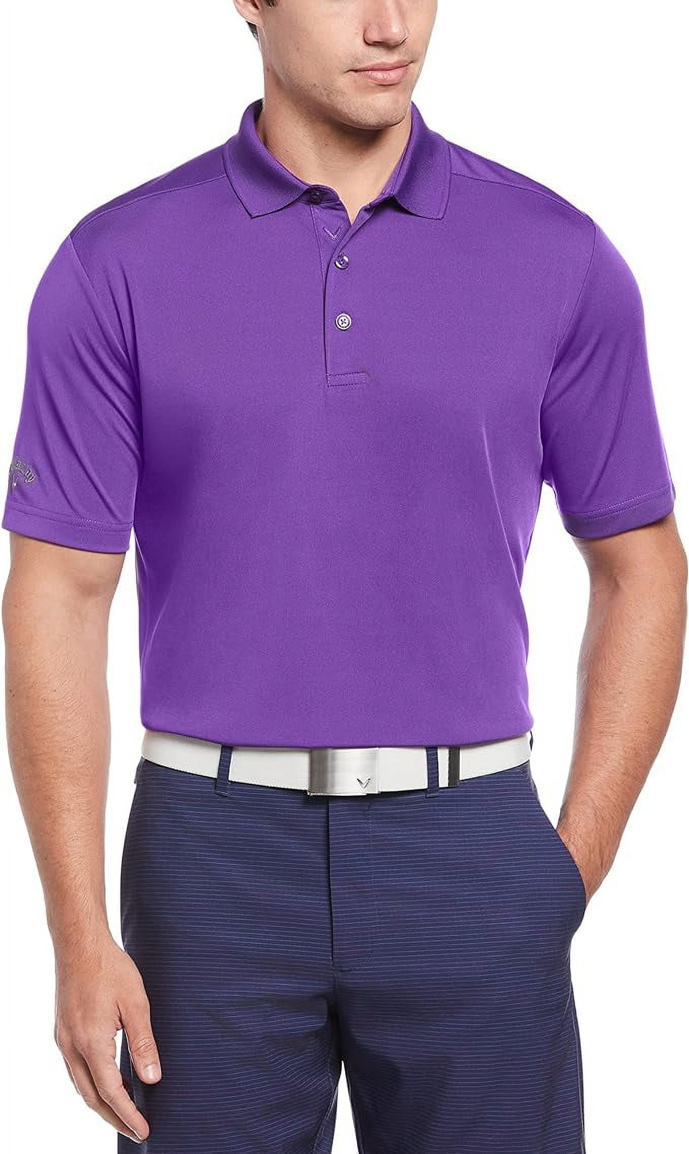 Callaway Mens Solid Short Sleeve Golf Polo Shirt Tillandsia Purple