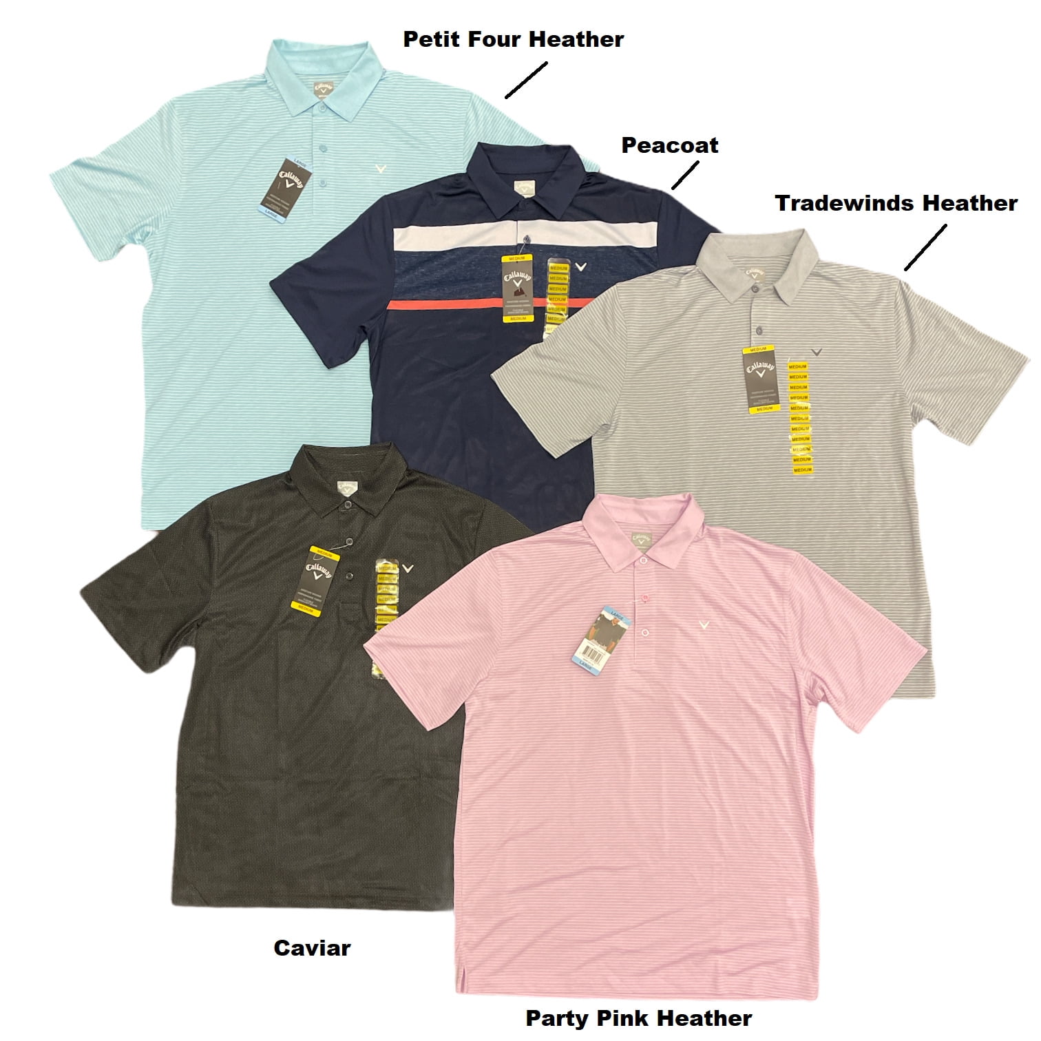 Callaway Opti-Dry Moisture Wicking Men's Golf Performance Polo Shirt ...