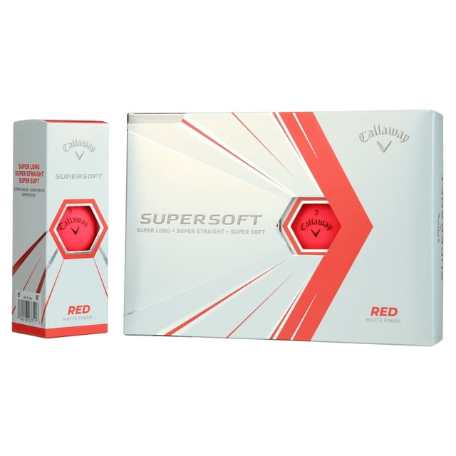 Callaway Golf Supersoft Matte Red Golf Balls, 12 Pack, Hybrid Cover ...