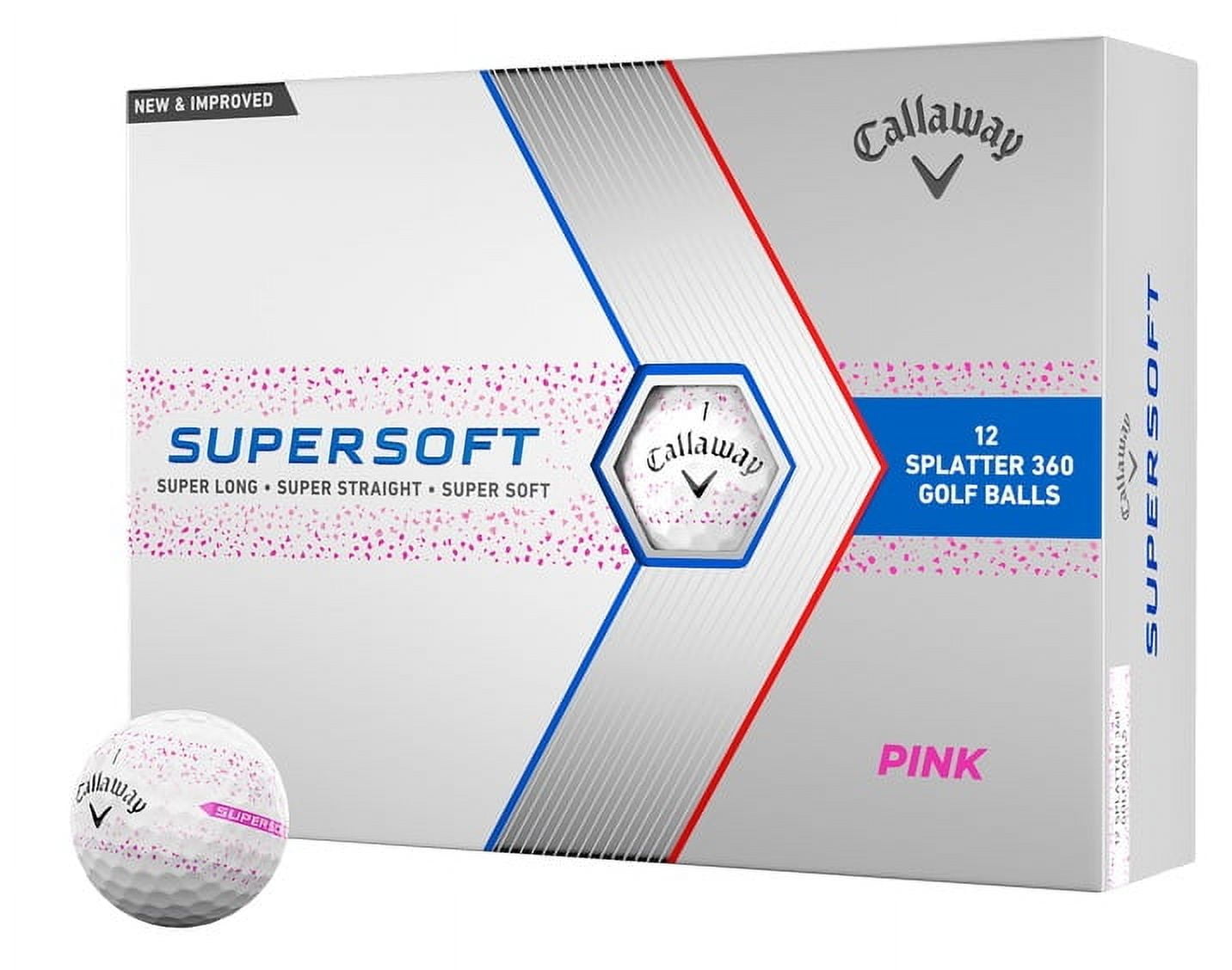 Callaway Golf 2023 SuperSoft Splatter Golf Balls 12-pack, White/Pink ...