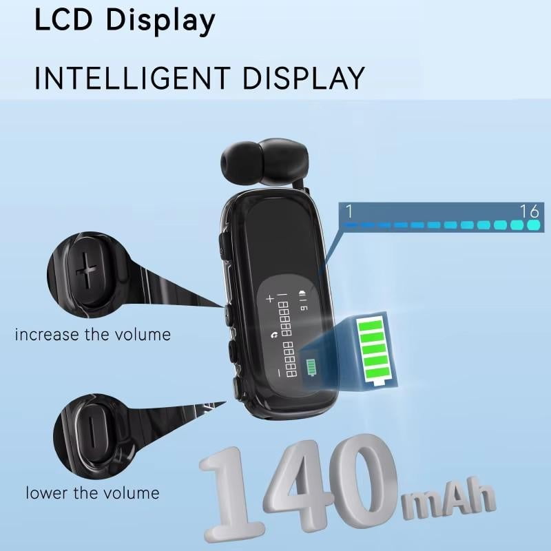 Caller ID Number, Battery Level, Lavalier Style Bluetooth Earphones ...