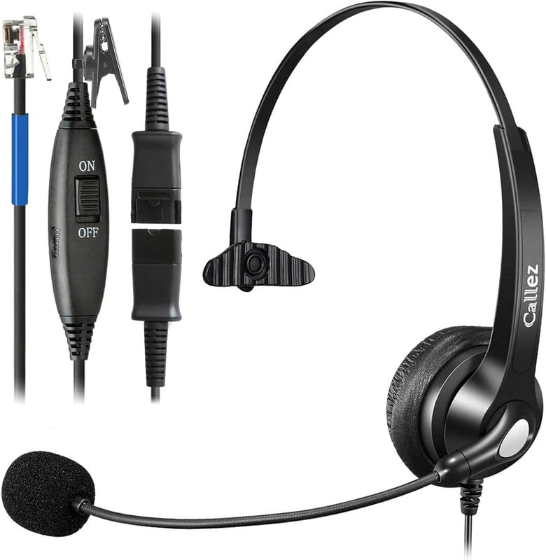 Callez Cisco Phone Headset with Mic Noise Cancelling, RJ9 Office ...