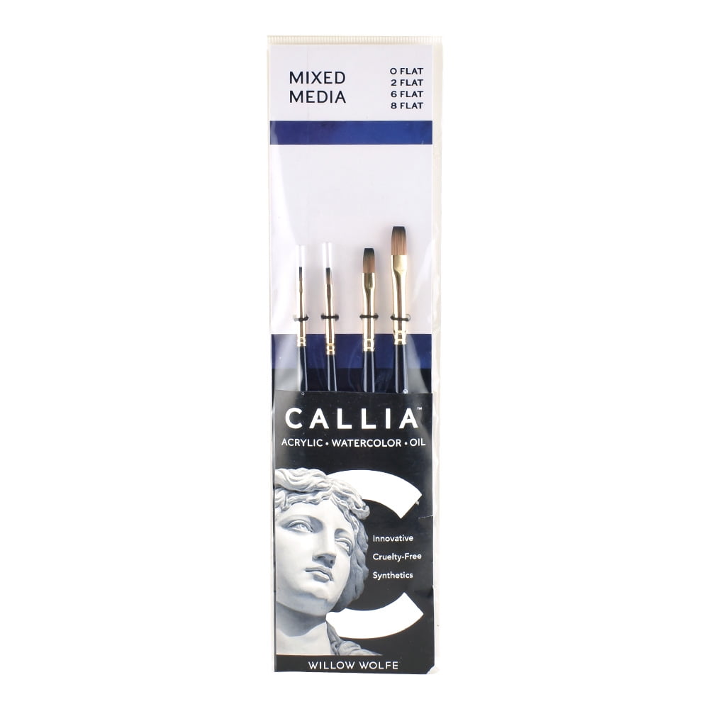 Willow Wolfe Callia Artist Mixed Media Flat Shader Brush Set-Flat ...