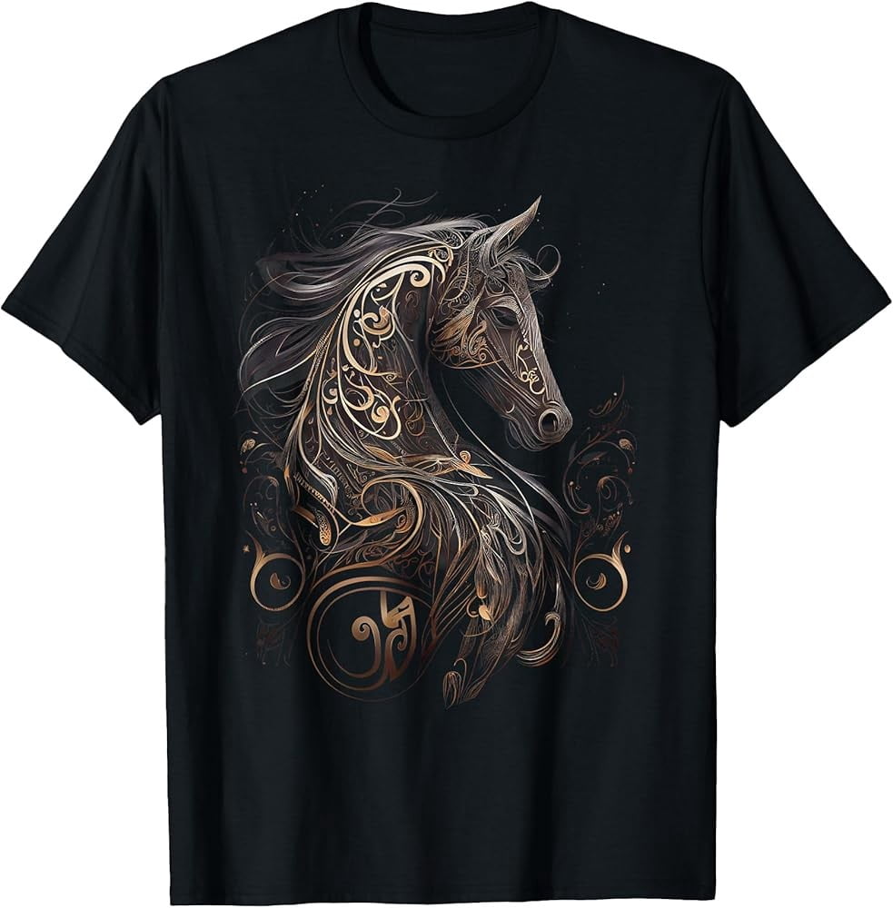 Calligraphic Arabian Horse Graphic T-Shirt - Walmart.com