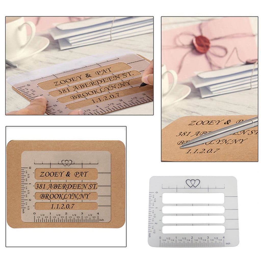 Calligraphic Exercise Stencil Card Template Invitation Envelope 4 Pcs ...