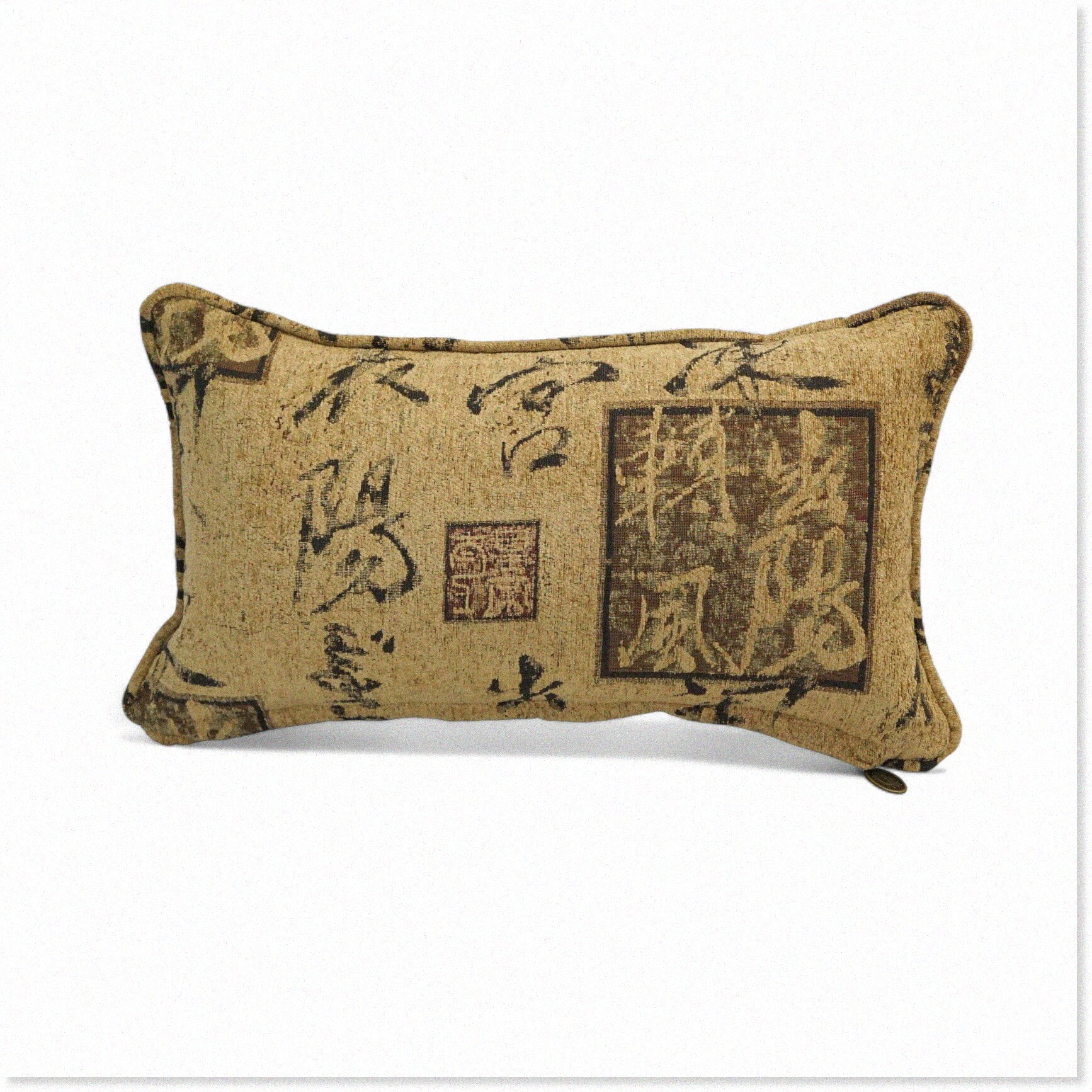 Calligraphy Dreams Chenille Throw Pillow - Luxurious Corded Rectangular ...