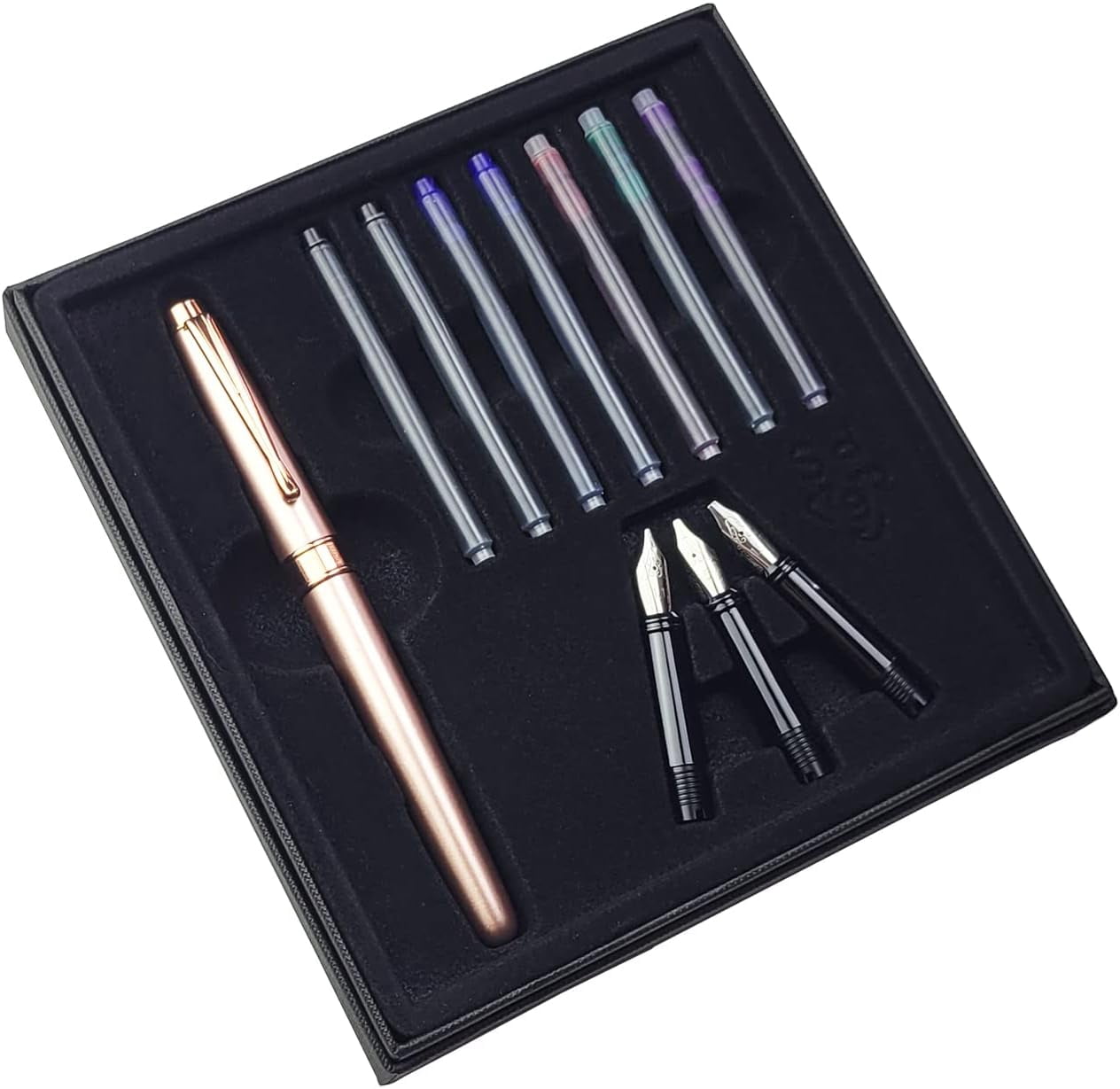Calligraphy Fountain Pen Set (Rose Gold) Bundle with a fountain pen, 3 ...