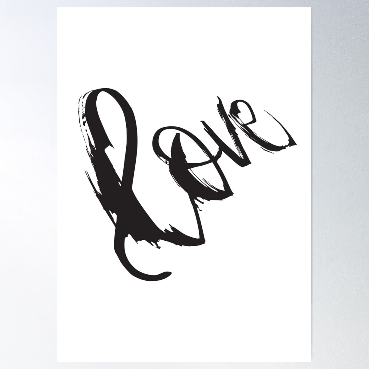 Calligraphy Hand Lettered Abstract Sumi Ink - Love Poster Wall Art ...