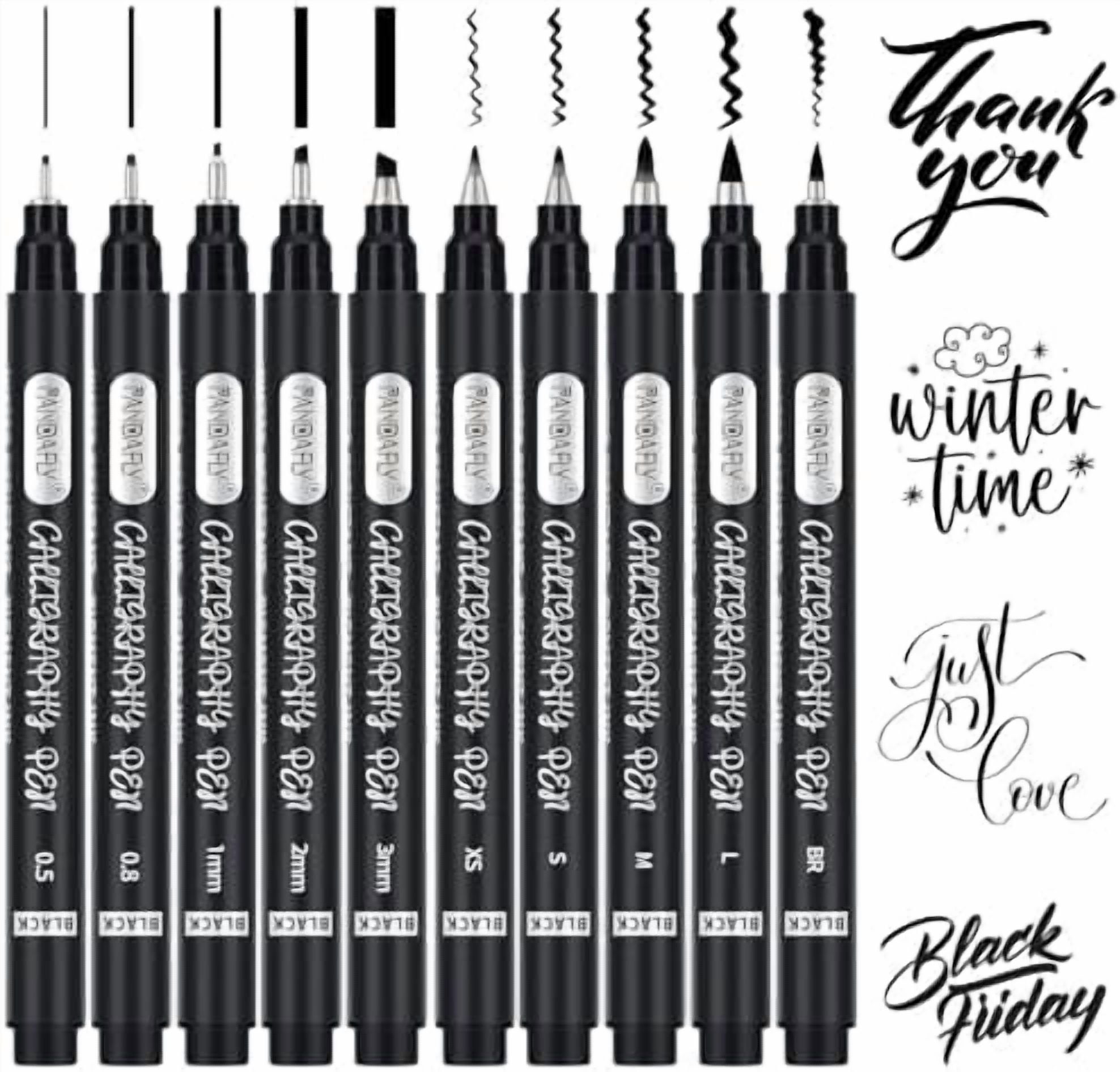 Calligraphy Pen, 10 Size Calligraphy Pens for Writing, Brush Pens ...