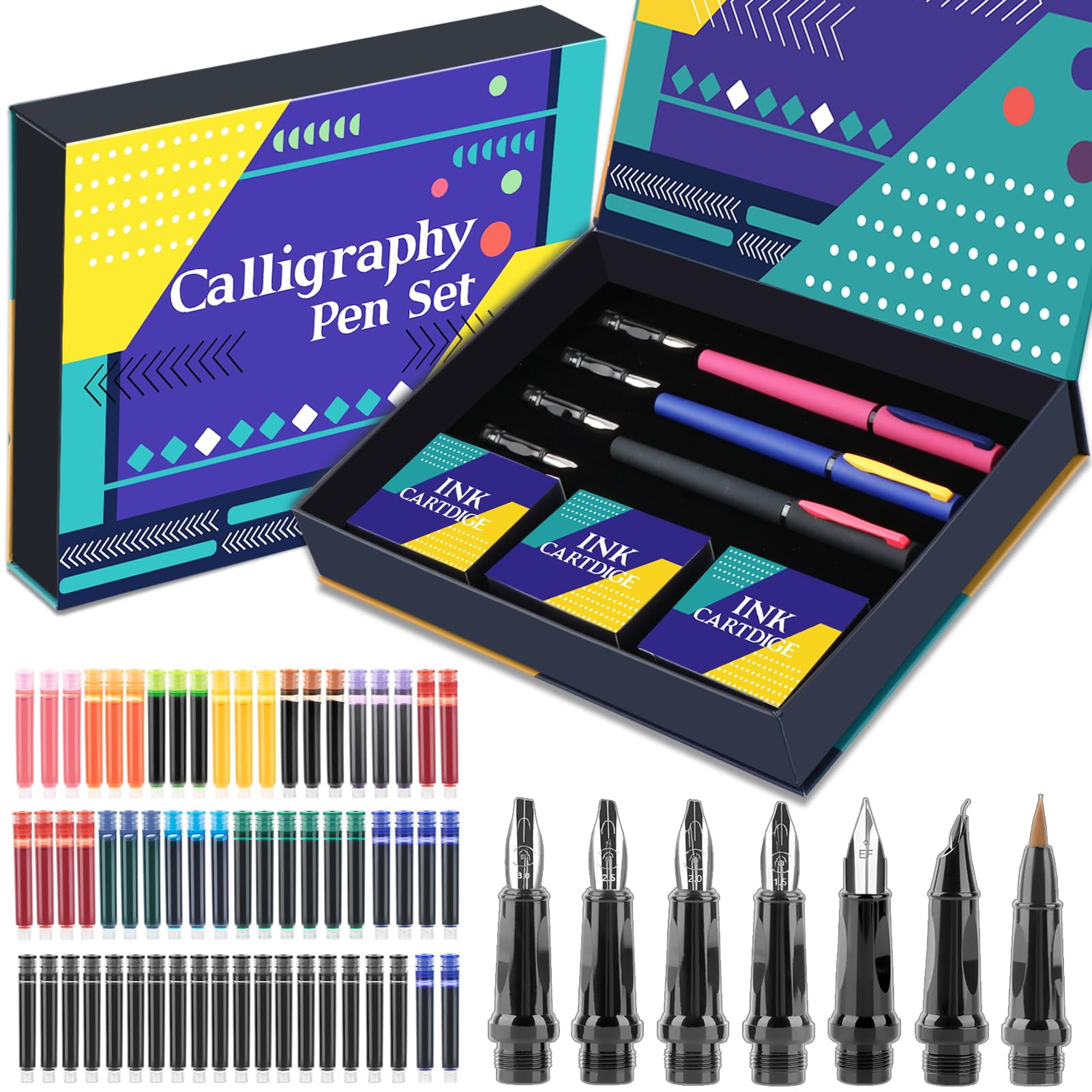 Calligraphy Pen set,Calligraphy Fountain Pens with 7 Different ...