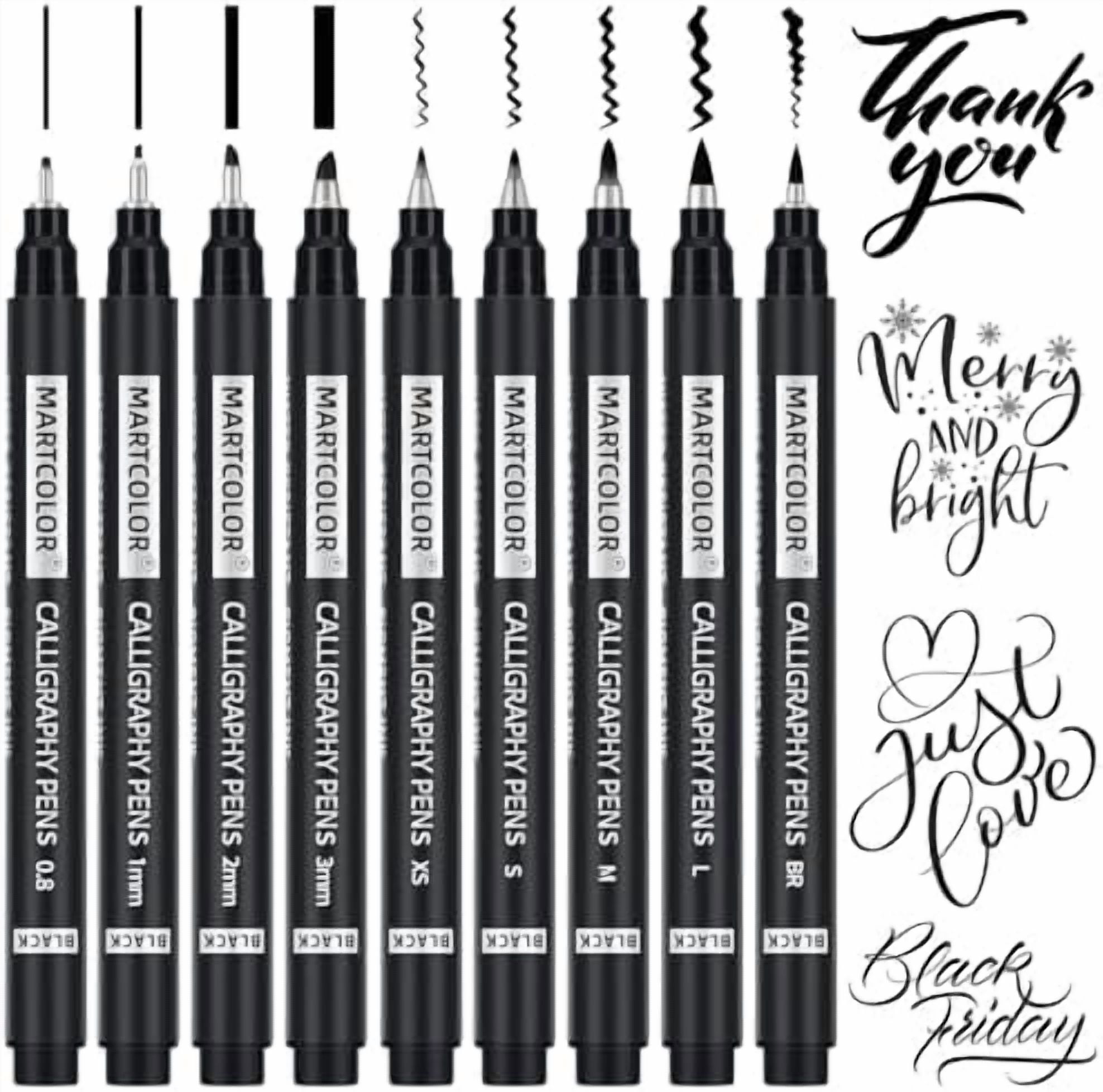 Calligraphy Pens, 9 Size Calligraphy Pens for Writing, Brush Pen ...