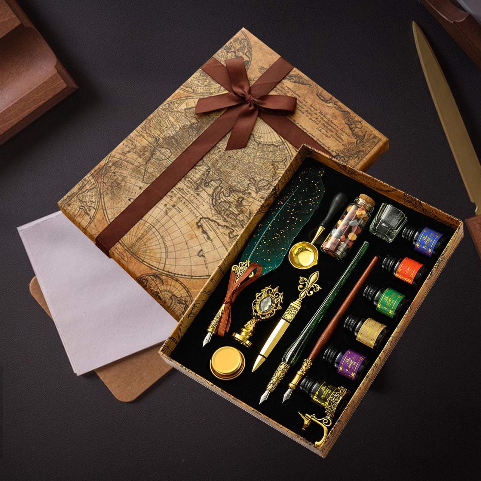 Calligraphy Quill Pen And Ink Set Feather Dip Pen for Drawing Students ...