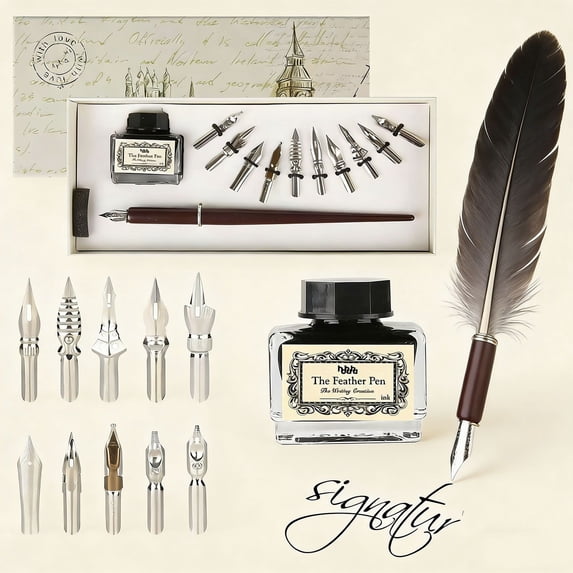 Calligraphy Set for Beginners Quill Pen and Ink Set Fancy Pens with ...