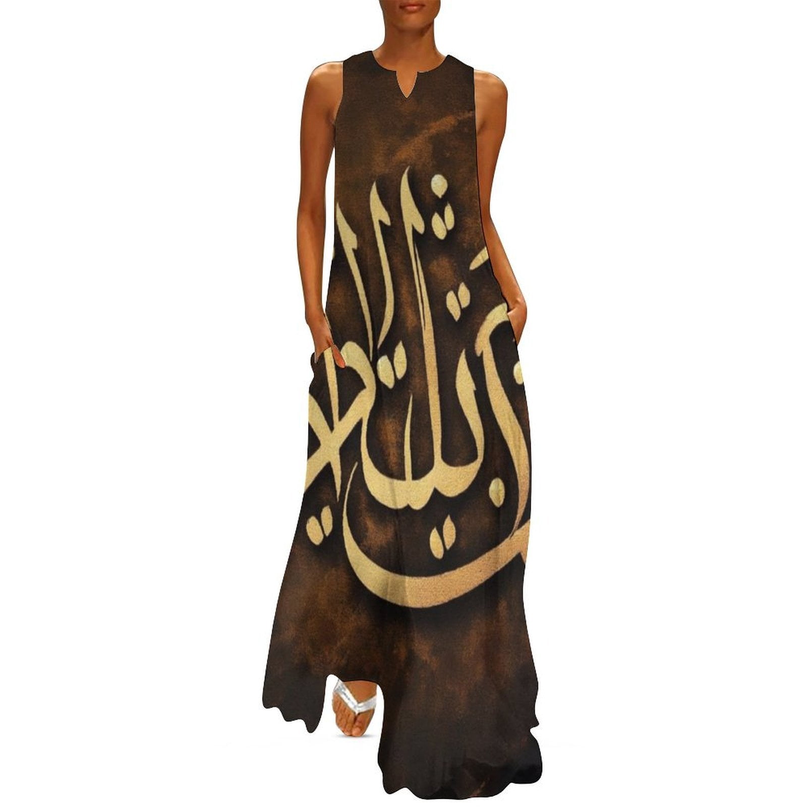Calligraphy of A Persian Poem Long Dress dress women summer dress for ...