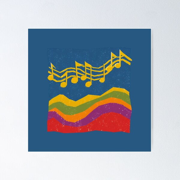 Calliope Music – Abstract Sound Waves Poster Wall Art, Modern Wall ...