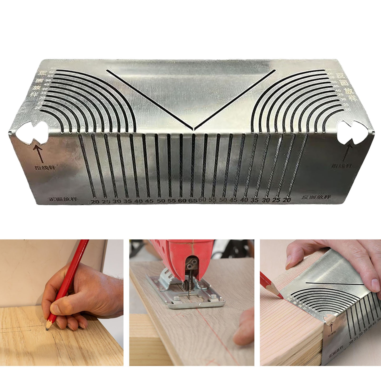 Callipe 1/2Pcs Angle Arc Marking Tool Heavy Duty Metal Adjustable Multi ...