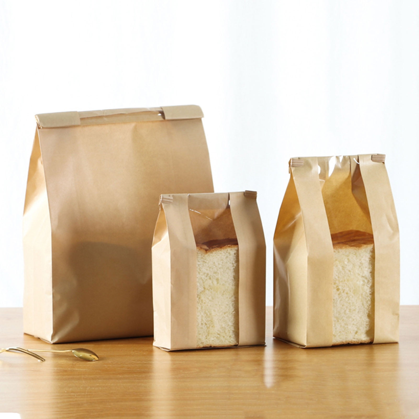 Callipe 10 Pcs Bread Bags with Transparent Window Food Grade Paper ...