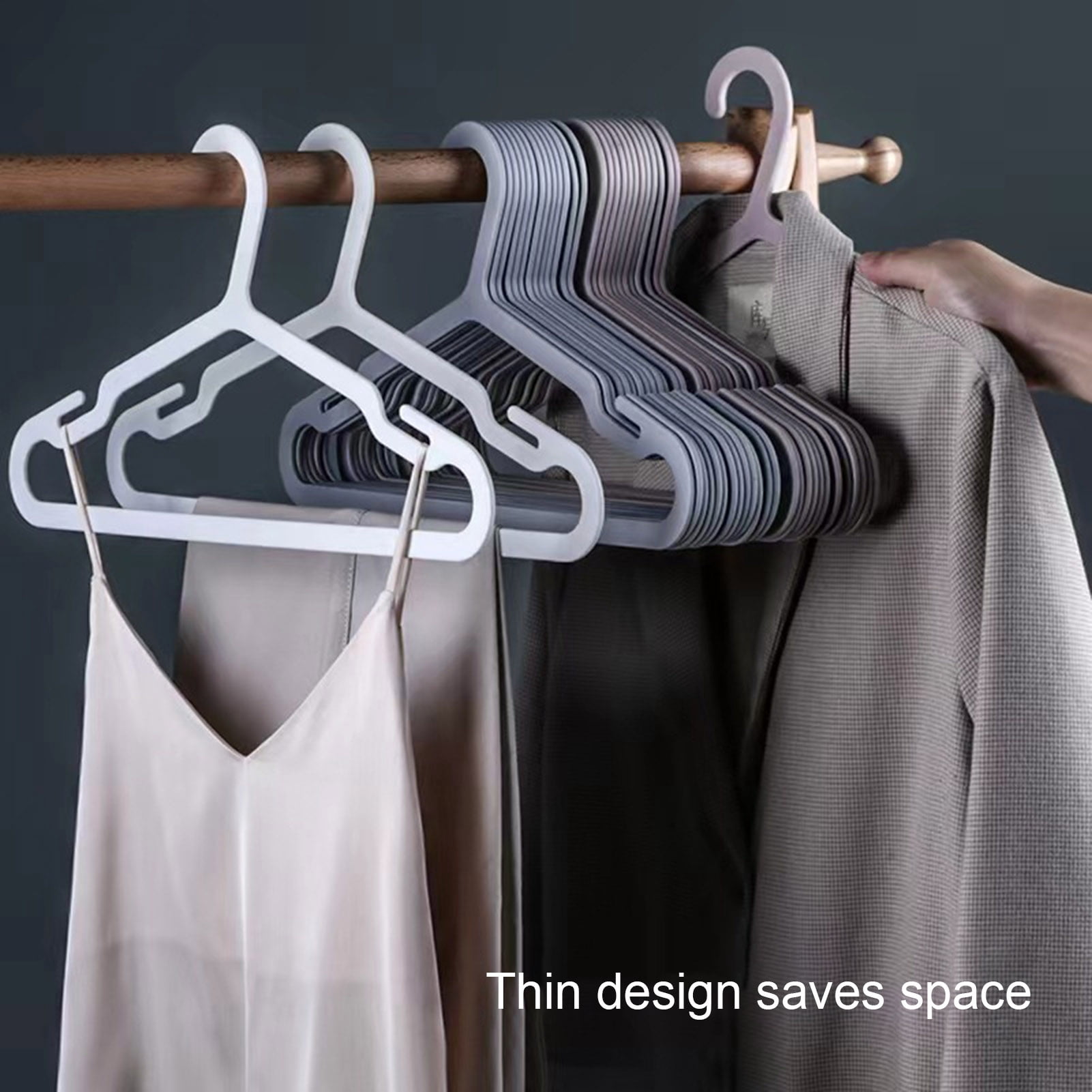 Callipe 15Pcs Clothes Hangers with Wide Shoulder Notches Anti-deform ...