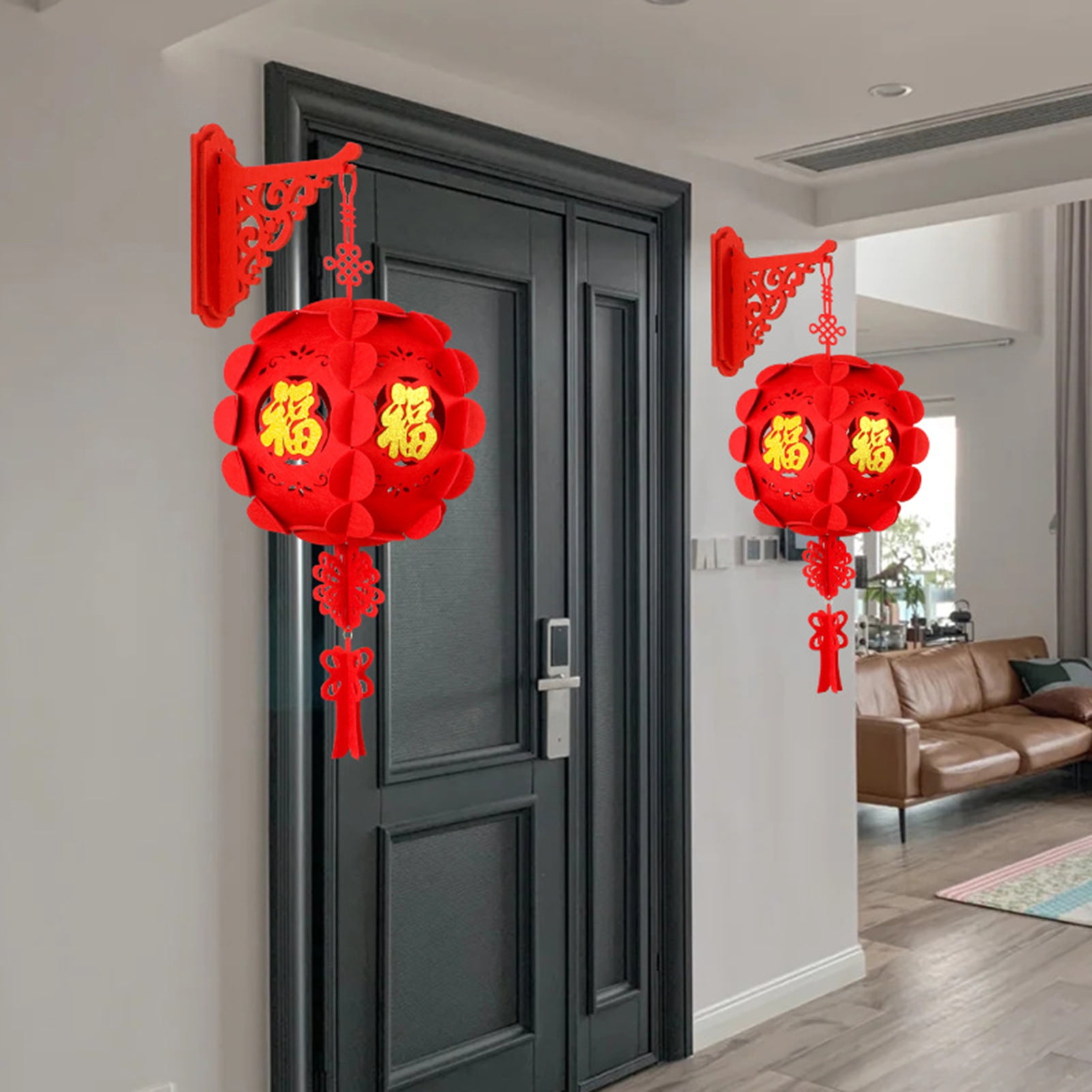 Callipe 2 Pcs DIY Red Lanterns Chinese New Year Hanging Lantern Self ...