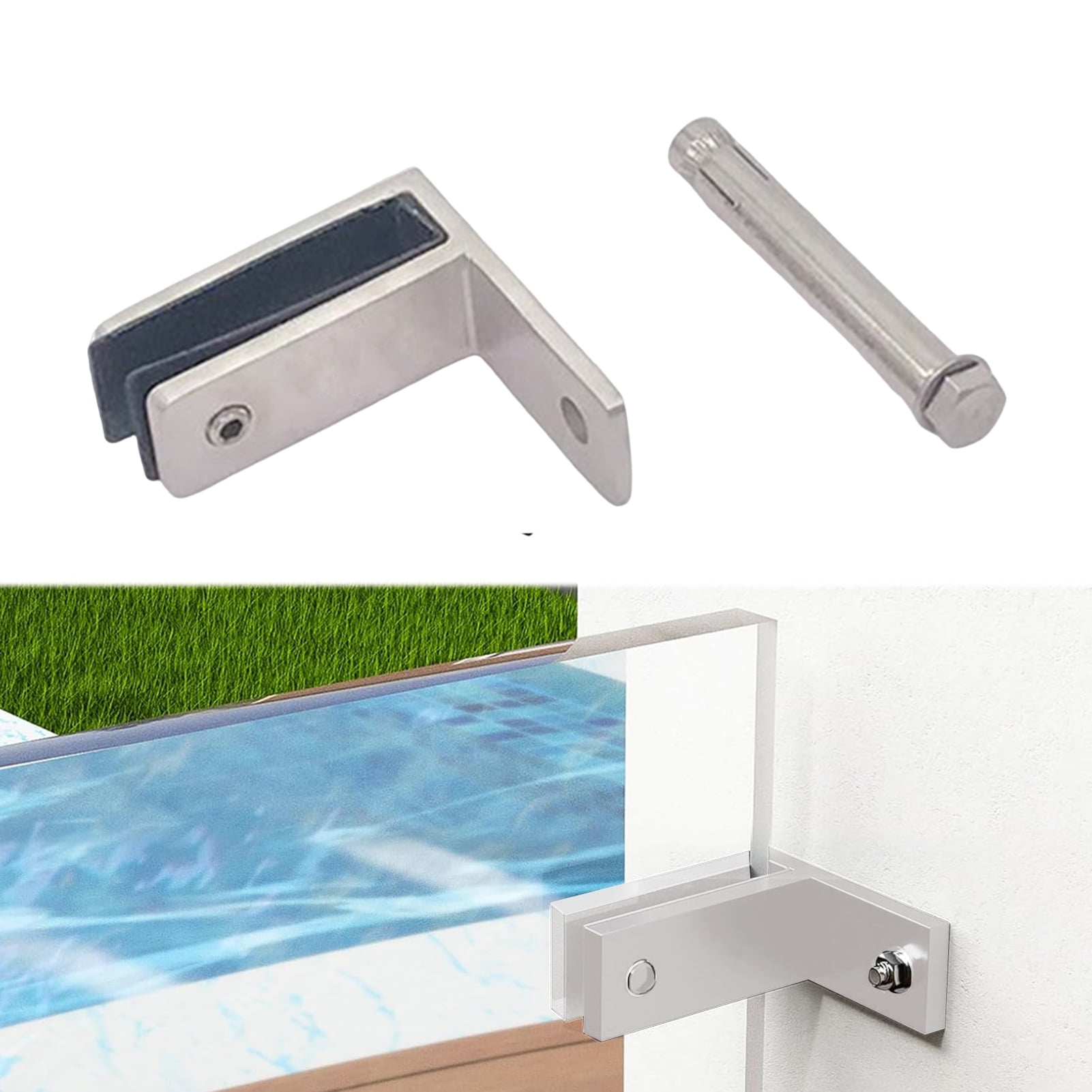 Callipe 304 Stainless Steel Glass Clip Black Railing Glass Clamp with ...