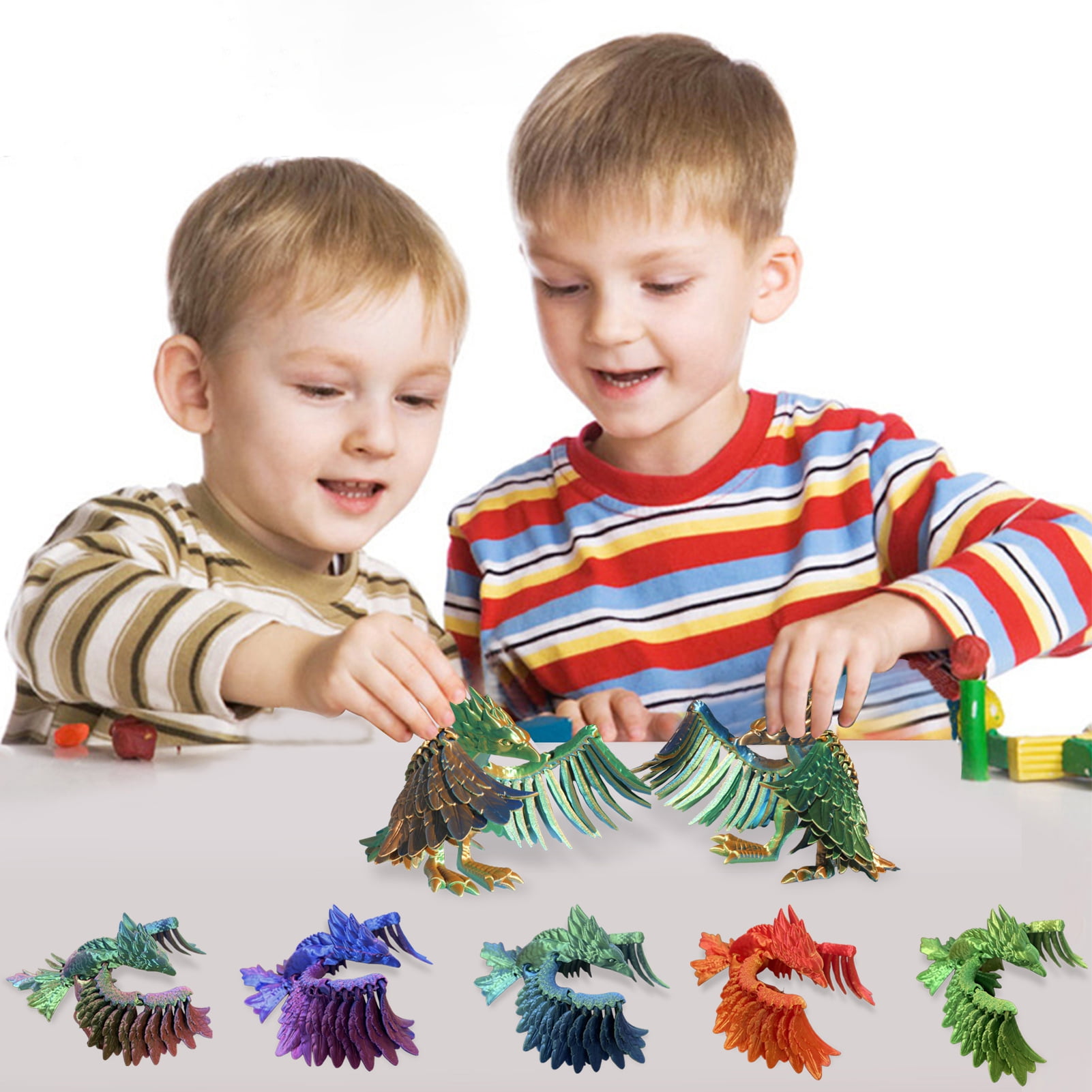 Callipe 3D Printed Phoenix Figurine Movable Joints Colorful Bird Figure ...