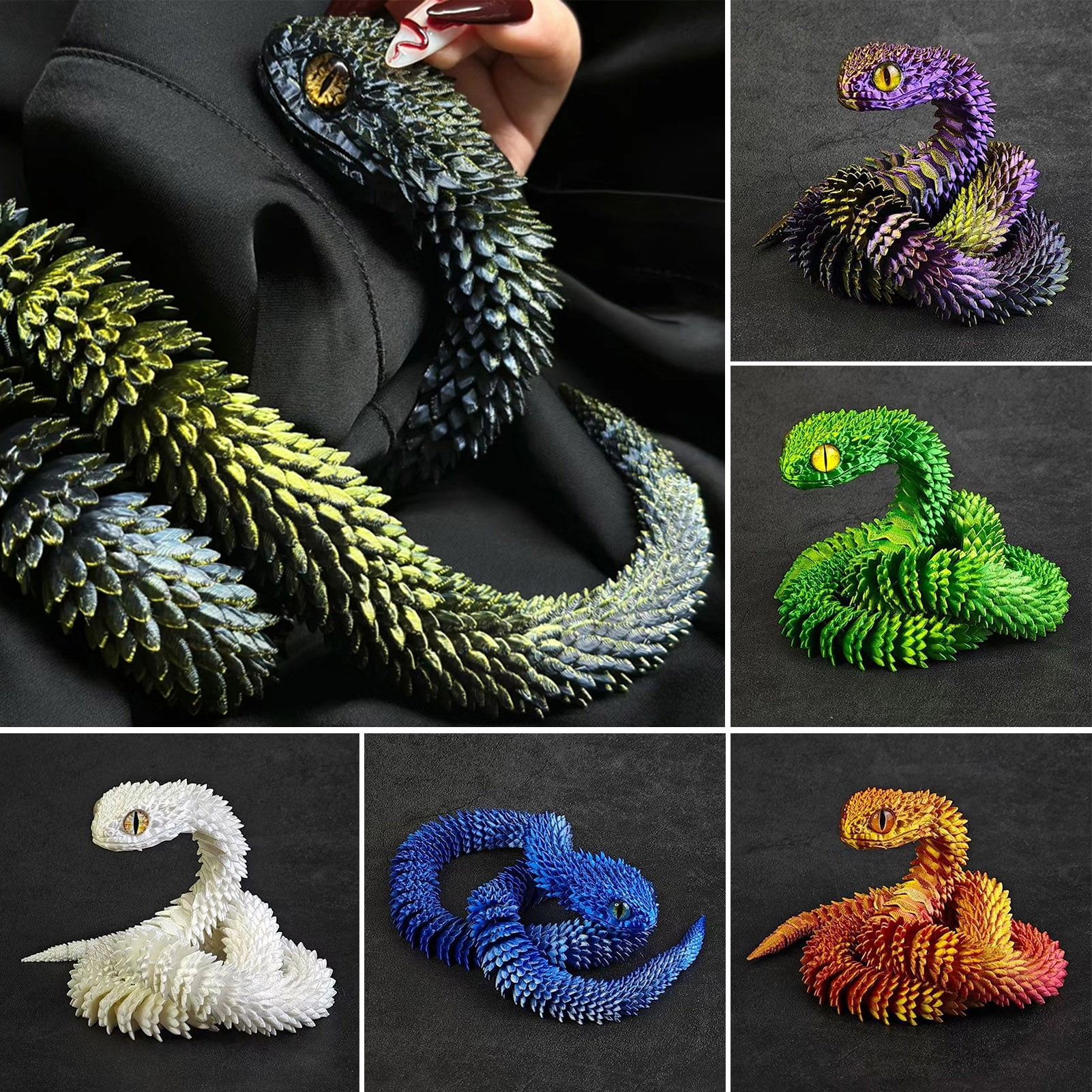 3-d Printed Snakes 3D Printed Snake In Egg, Full Articulated Snake ...