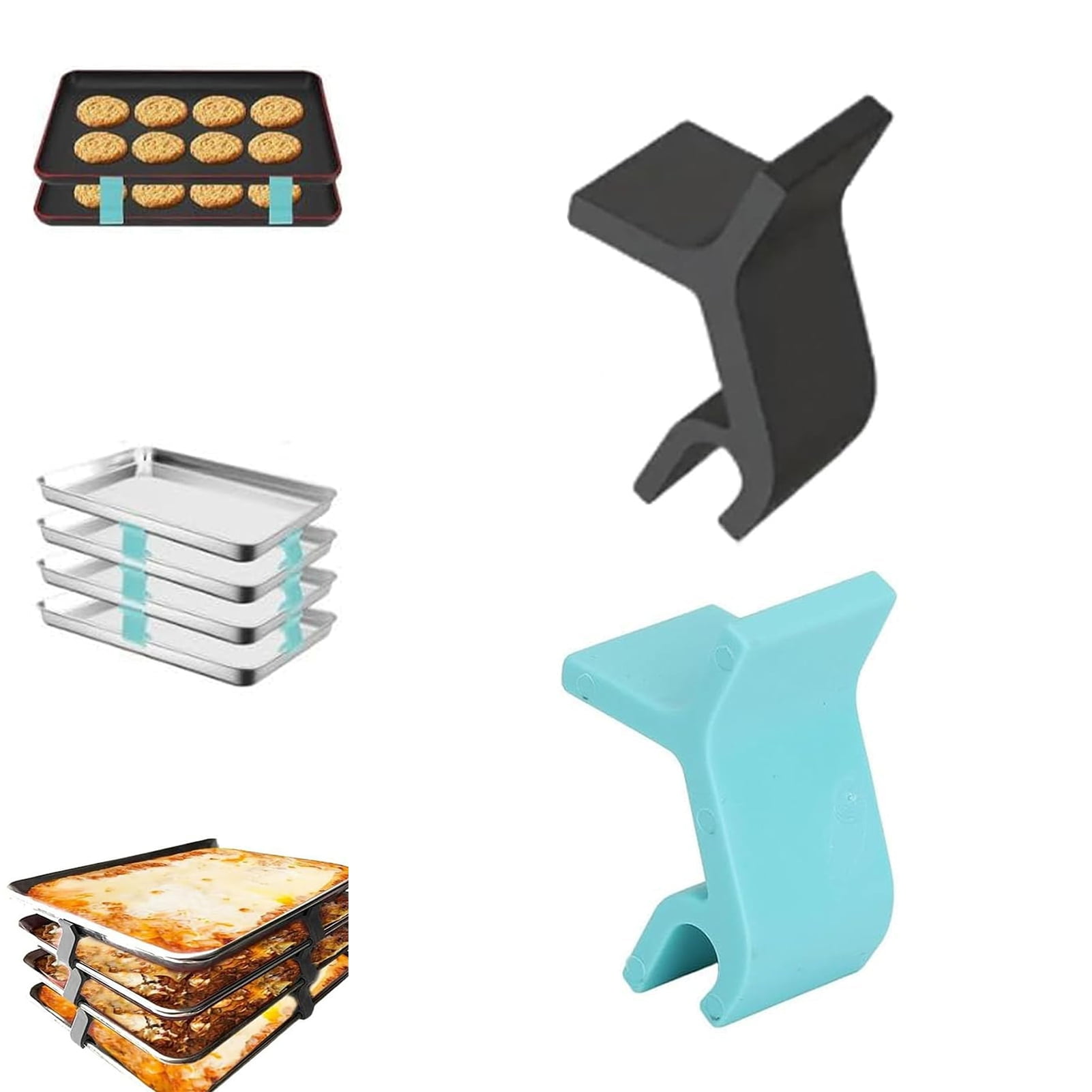 Callipe 4/6/8/12Pcs Baking Sheet Stackers Clips Compact Reusable Cookie ...