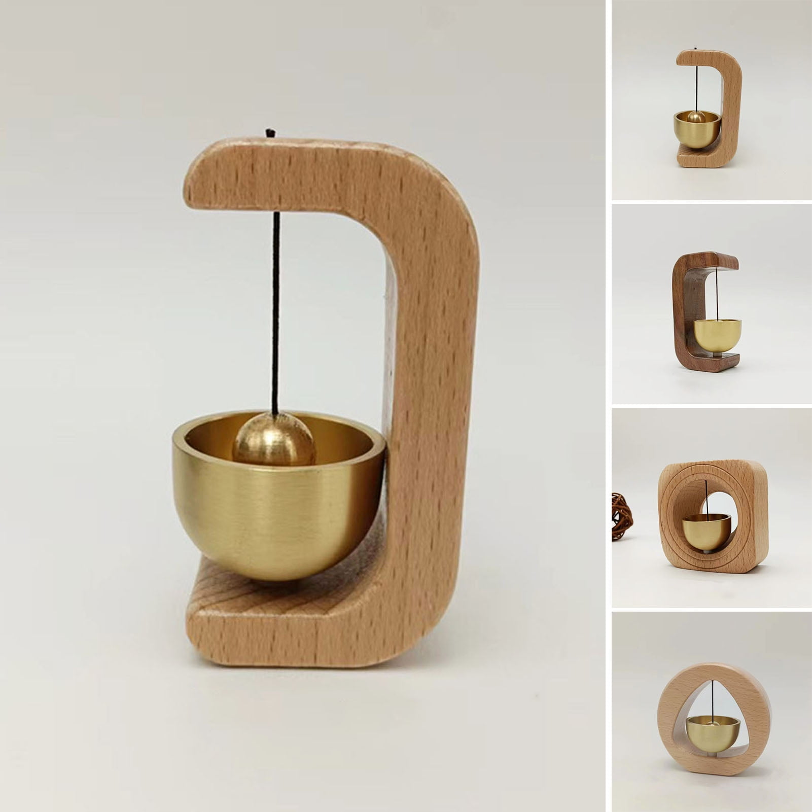 Callipe Brass Wood Shopkeepers Bell Loud Sound Front Door Hanging Bell ...