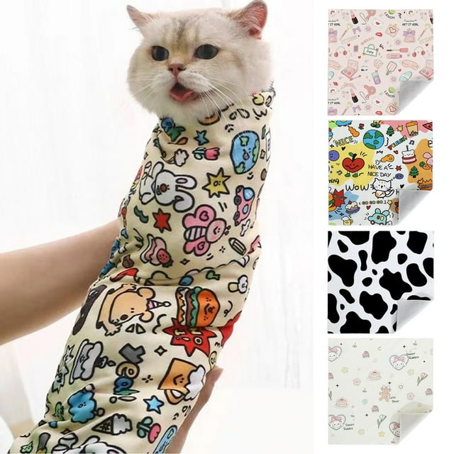 Callipe Cat Grooming Wrap Strong Self-Adhesive Cat Restraint Bag Anti ...