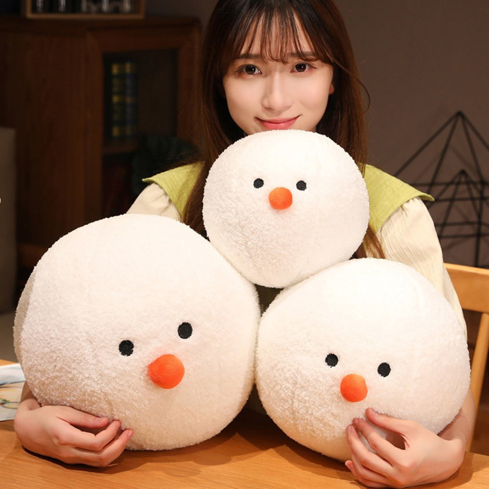 Callipe Christmas Plush Doll Cute Cartoon Snowball Doll Plushie ...