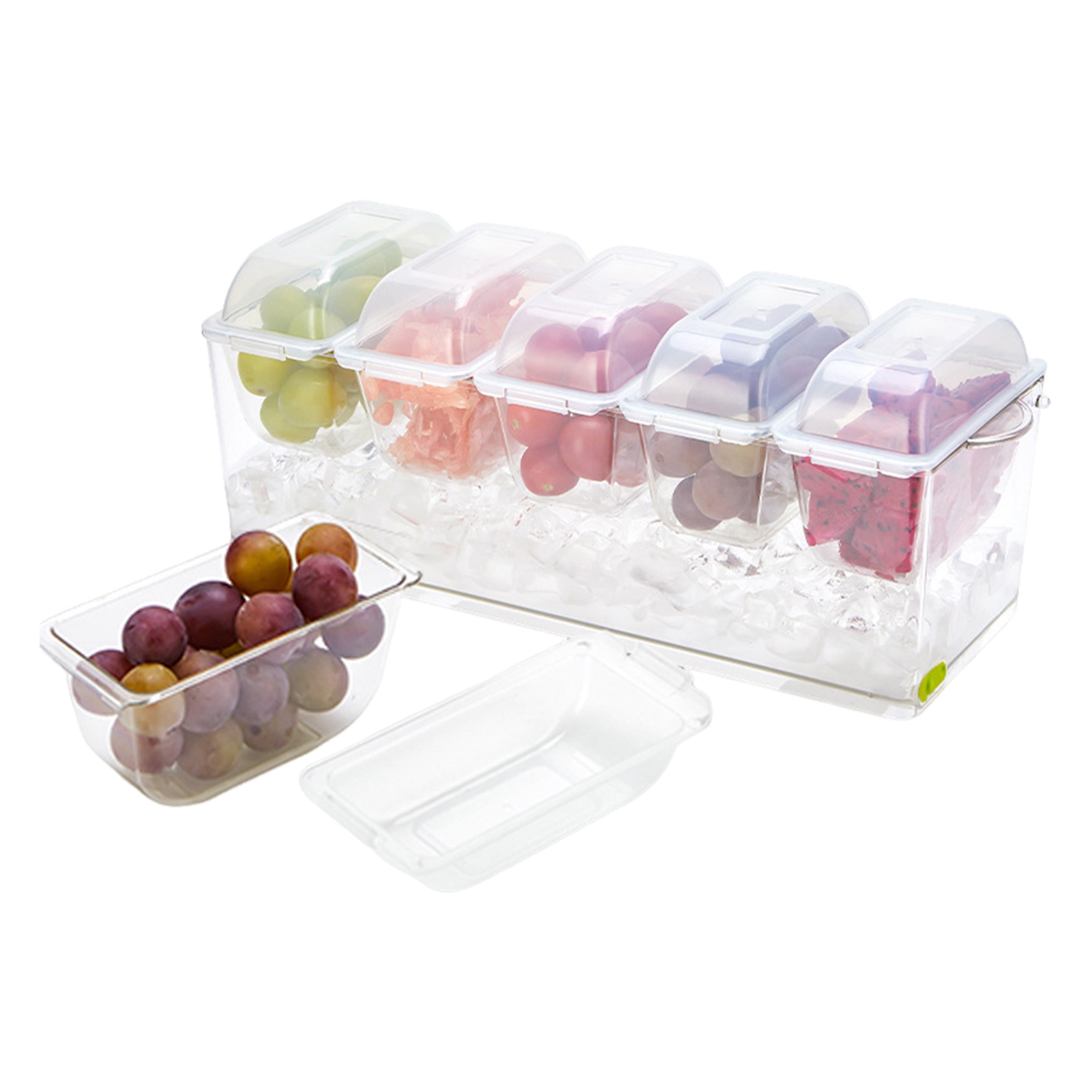 Callipe Crisper Box with 5 Compartments Ice Chilled Condiment Caddy ...