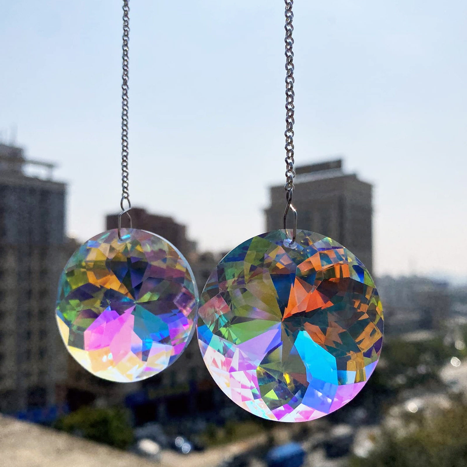 Callipe Faux Crystal Suncatcher Window Rainbow Maker Handmade Glass ...