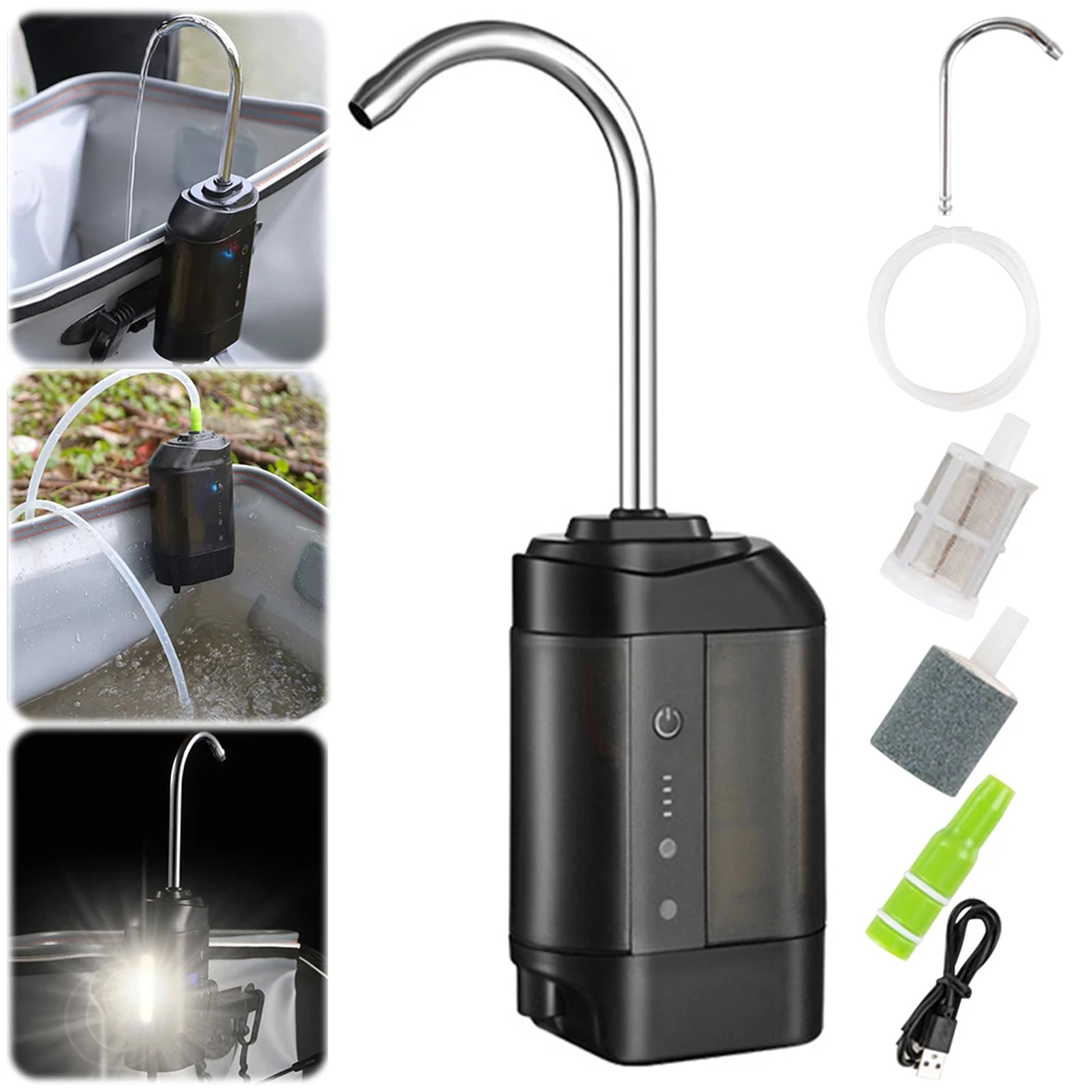 Callipe Fishing Oxygen Pump Water Dispenser with LED Light Portable ...