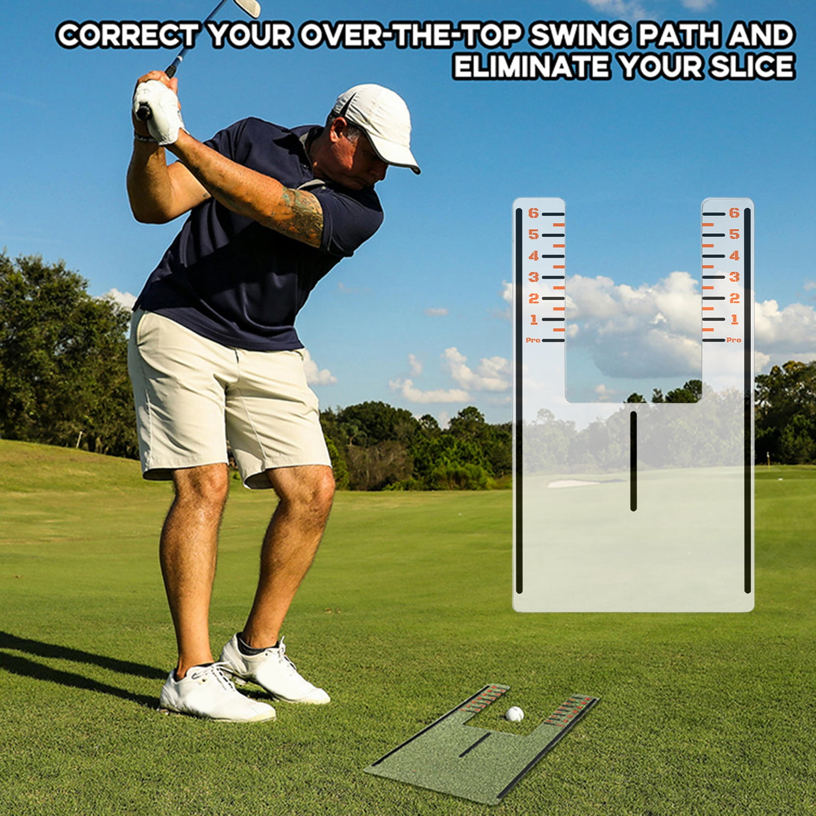 Callipe Golf Putting Mirror Portable Practice Putting Training Aid Golf ...