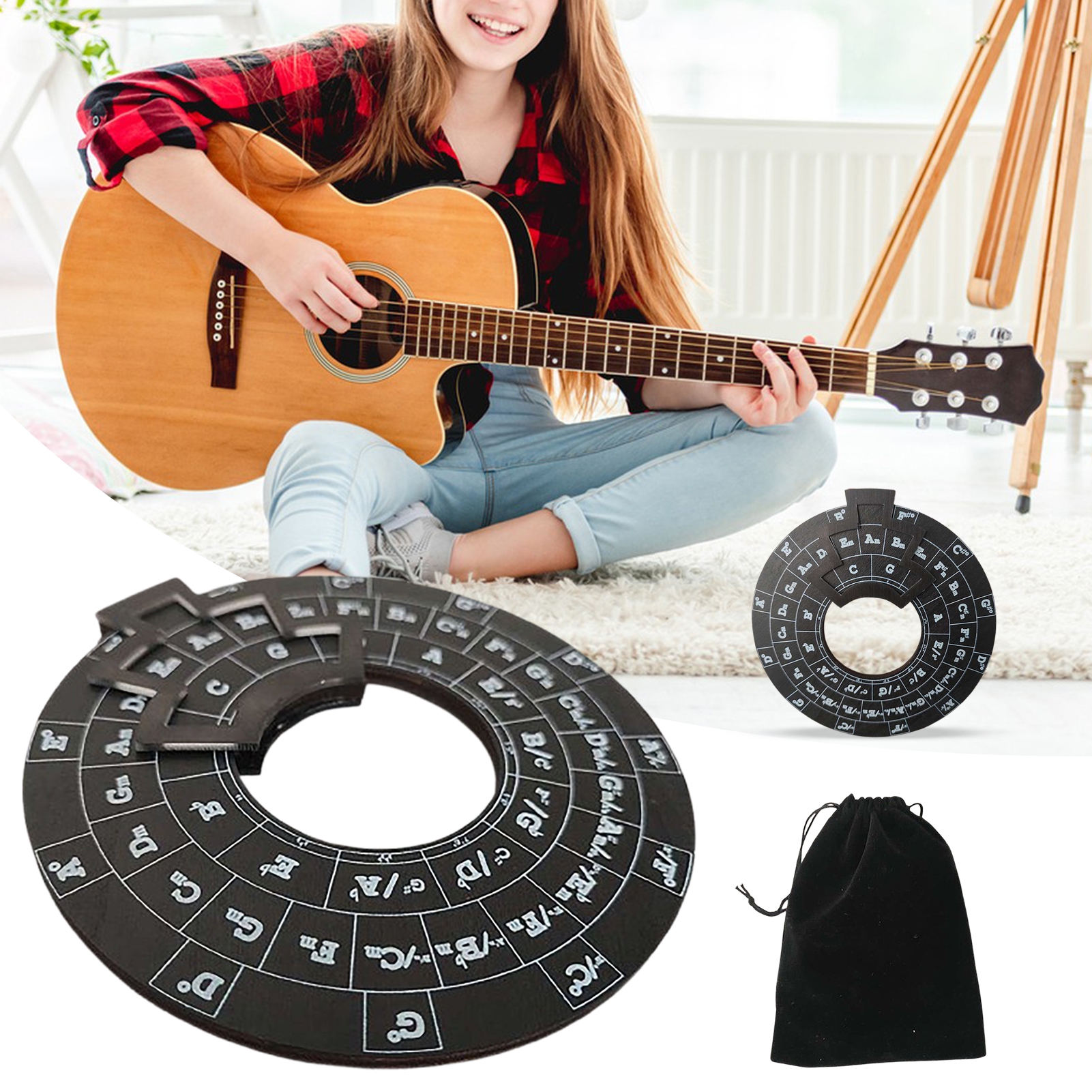 Callipe Guitar Chord Wheel Circle of Fifths Wheel Portable Melody Tool ...