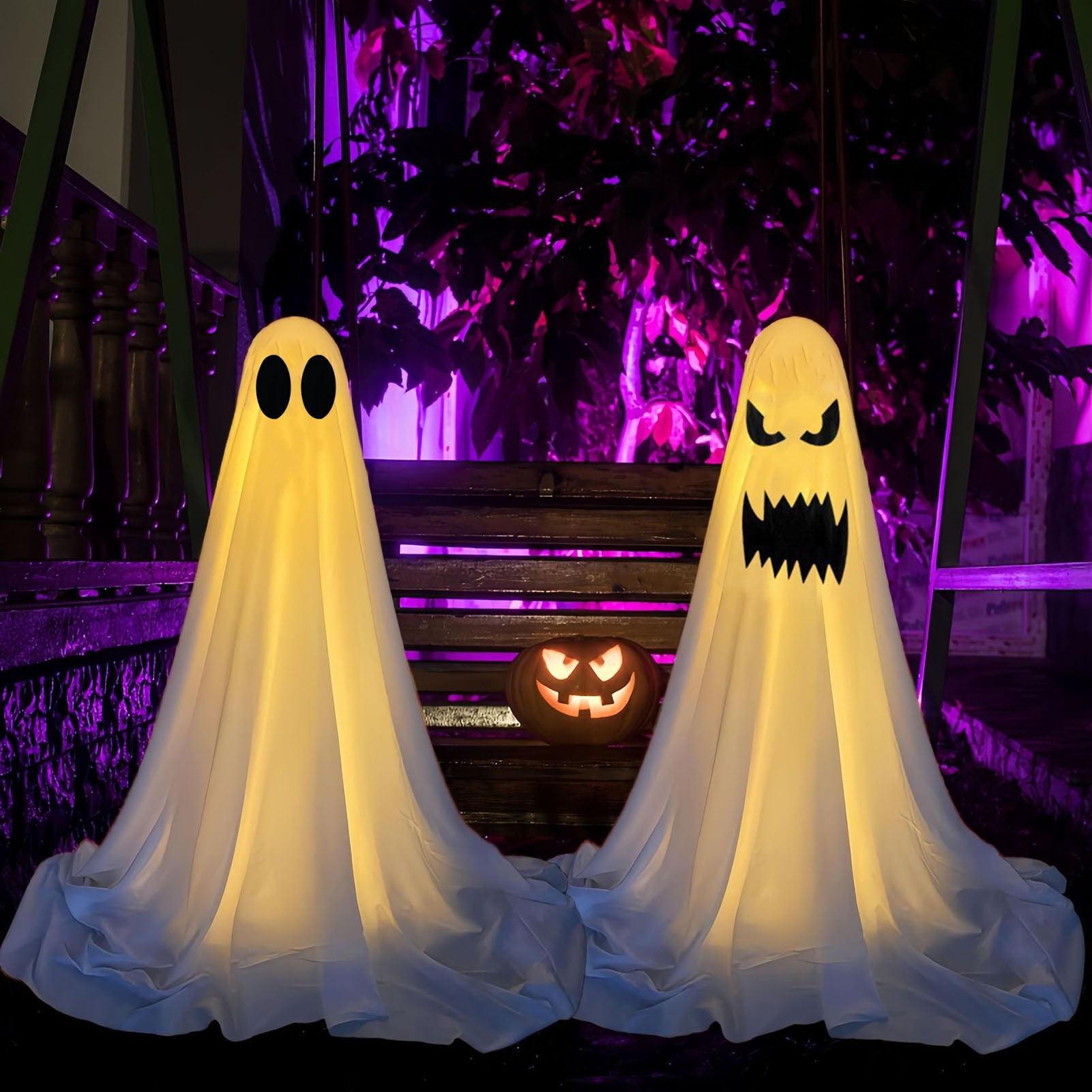 Callipe Halloween Decorations Outdoor Spooky Ghost Decor with String ...