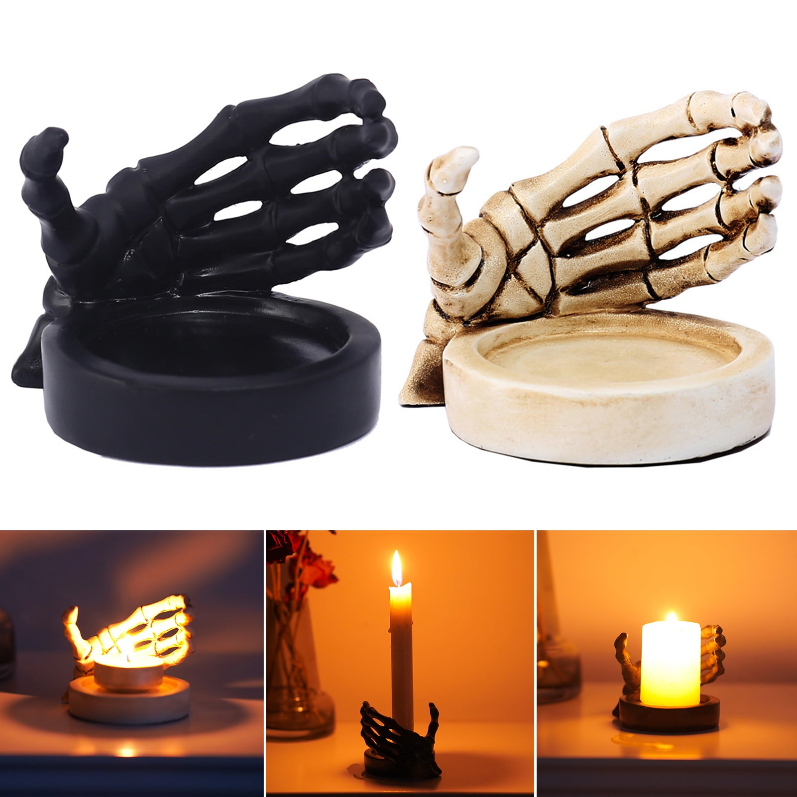 Callipe Halloween Skeleton Hand Candle Holder Spooky Skull Hand Shaped ...