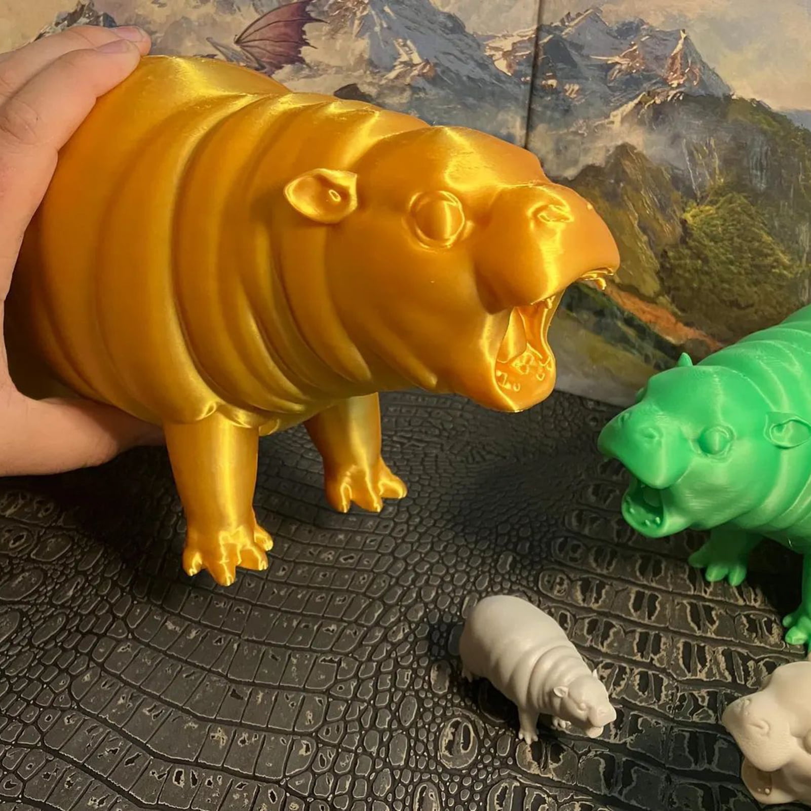 Callipe Hippo Statue Realistic Looking Exquisite Details Portable ...