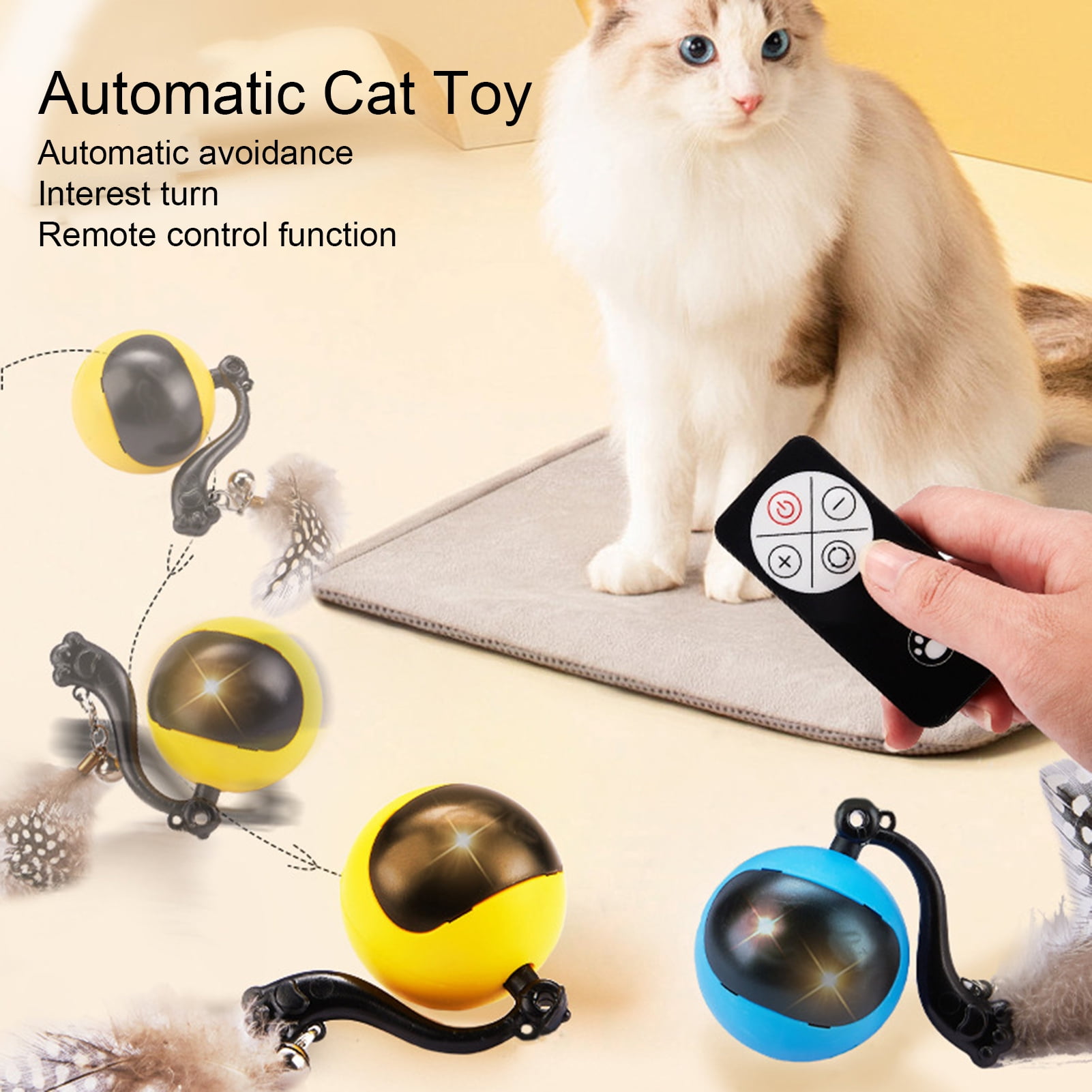 Callipe Interactive Cat Toy Rechargeable Automatic Cat Toy Ball with ...