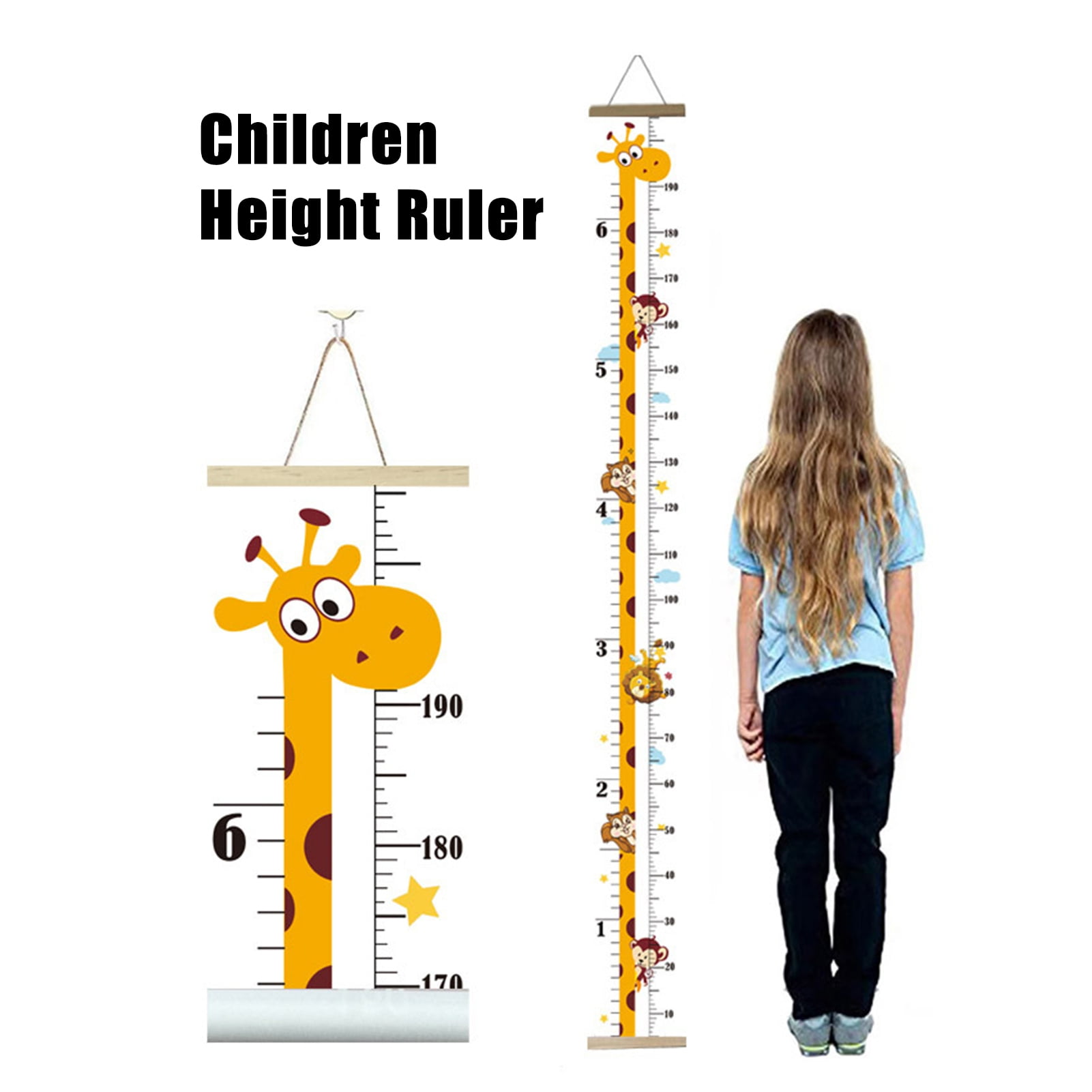 Callipe Kids Growth Chart Wall Hanging Cartoon Animal Print Height ...