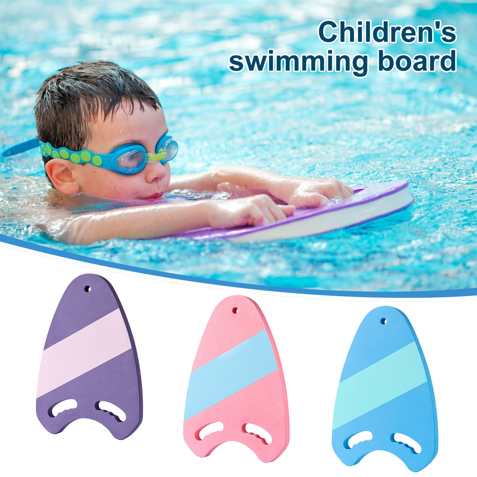 Callipe Kids Swimming Kickboard Pool Floating Board with Handrail Holes Swim Training Aid for ...