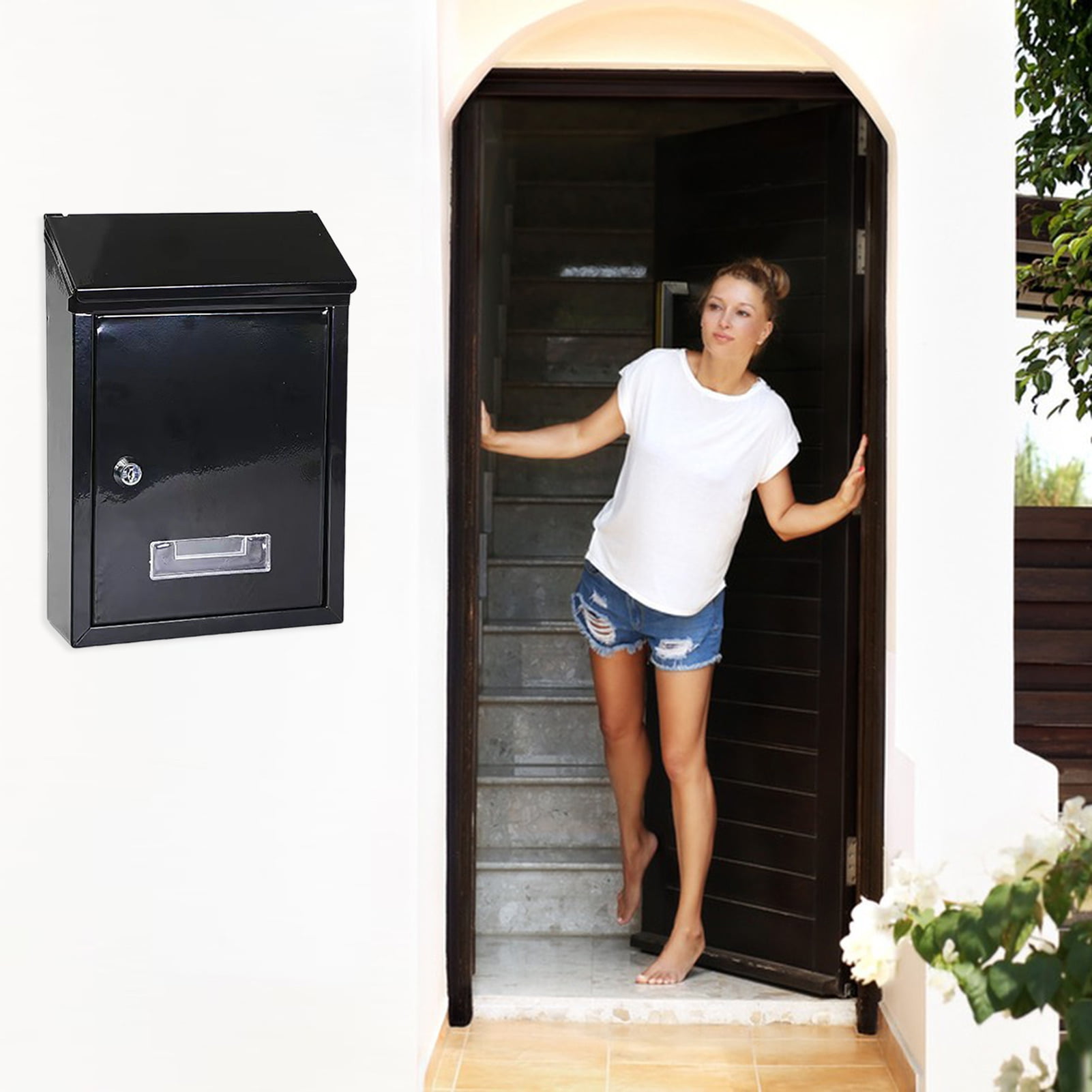 Callipe Metal Lockable Mailbox Wall Mount Rust-resistant Mailbox with ...