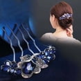 Callipe Non-slip Wave Teeth Exquisite Hair Comb Women Rhinestone Flower ...
