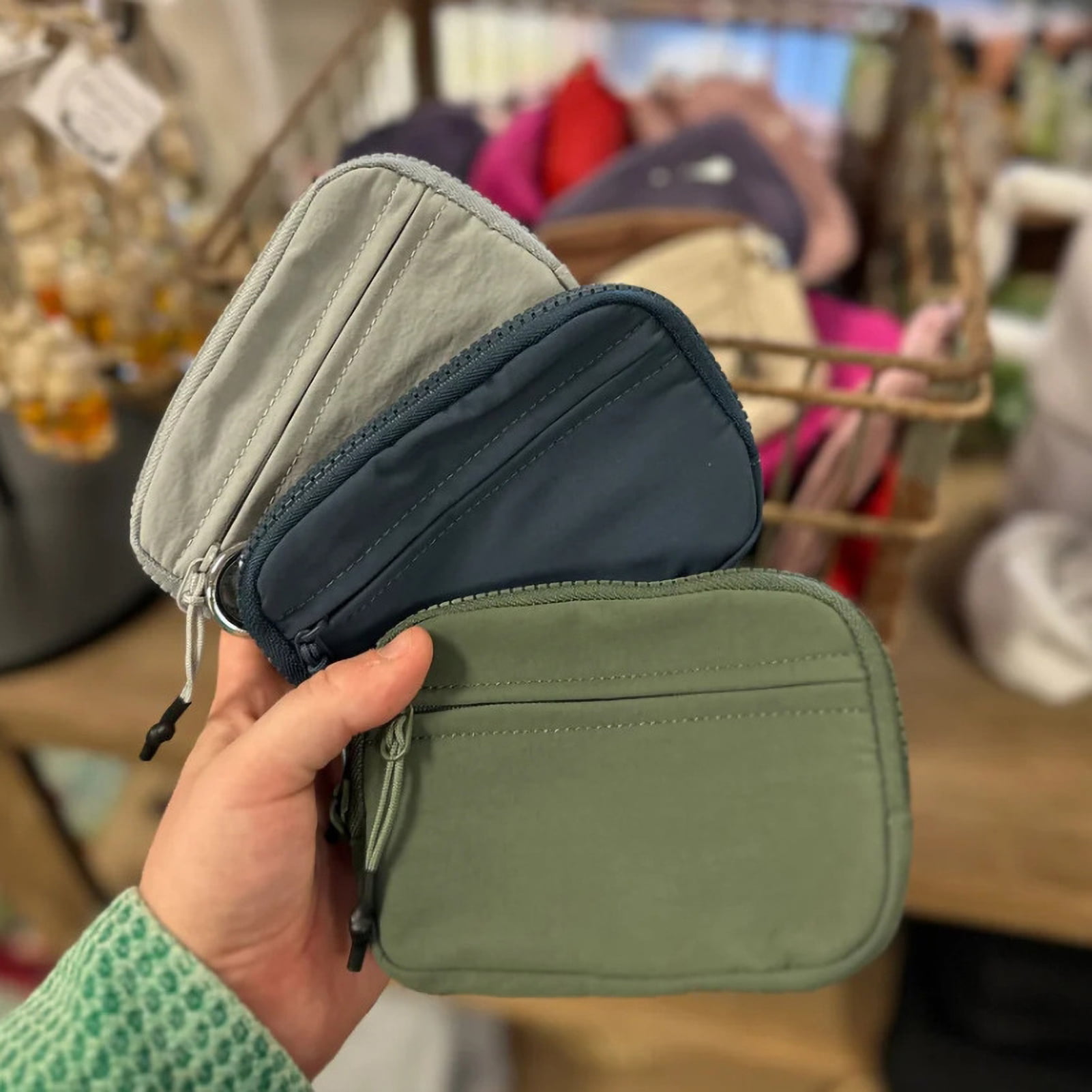 Callipe Portable Card Holder Mini Wallet Zipper Closure Multiple ...