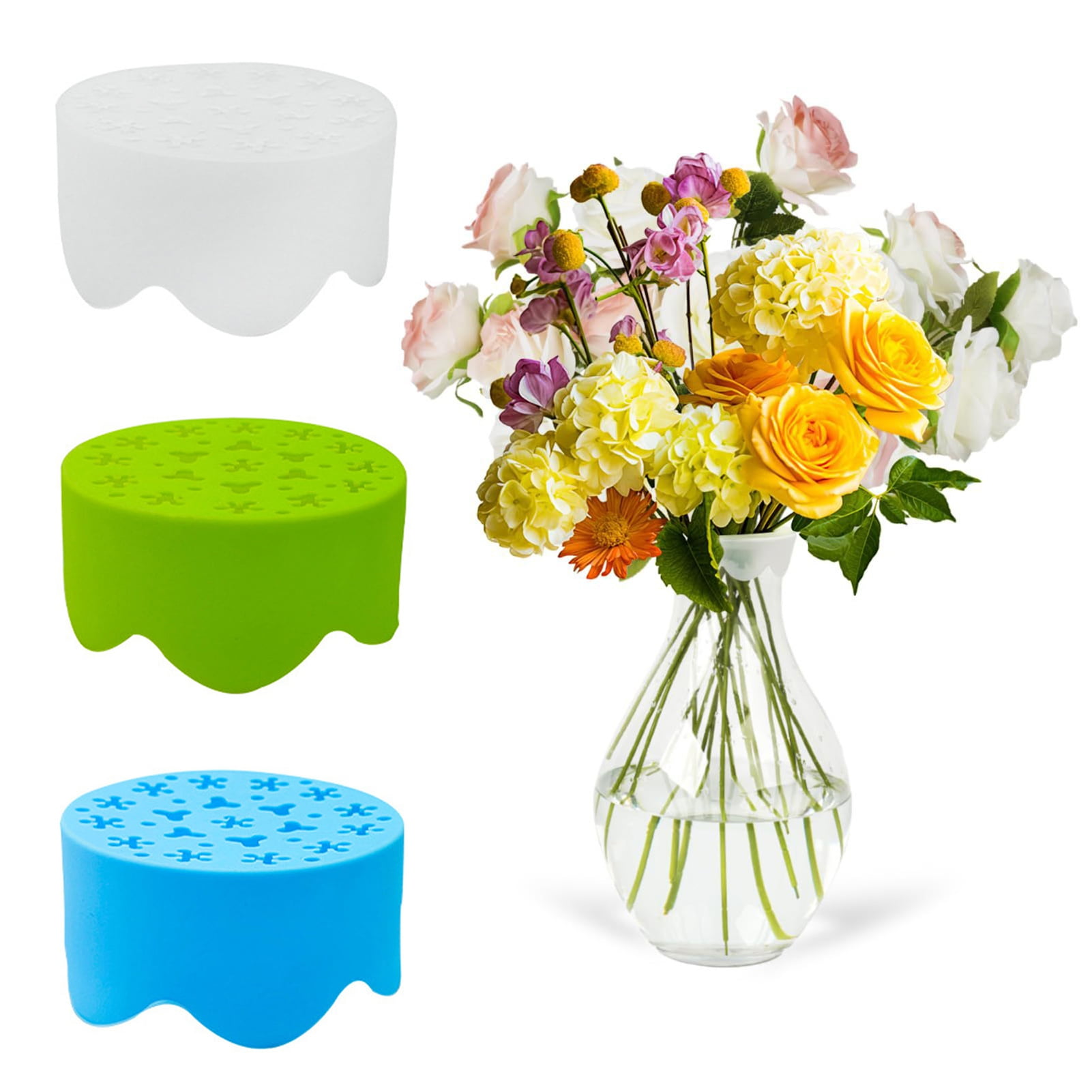 Callipe Silicone Vase Flower Arrangement Grid Bouquet Stem Holder Multi ...